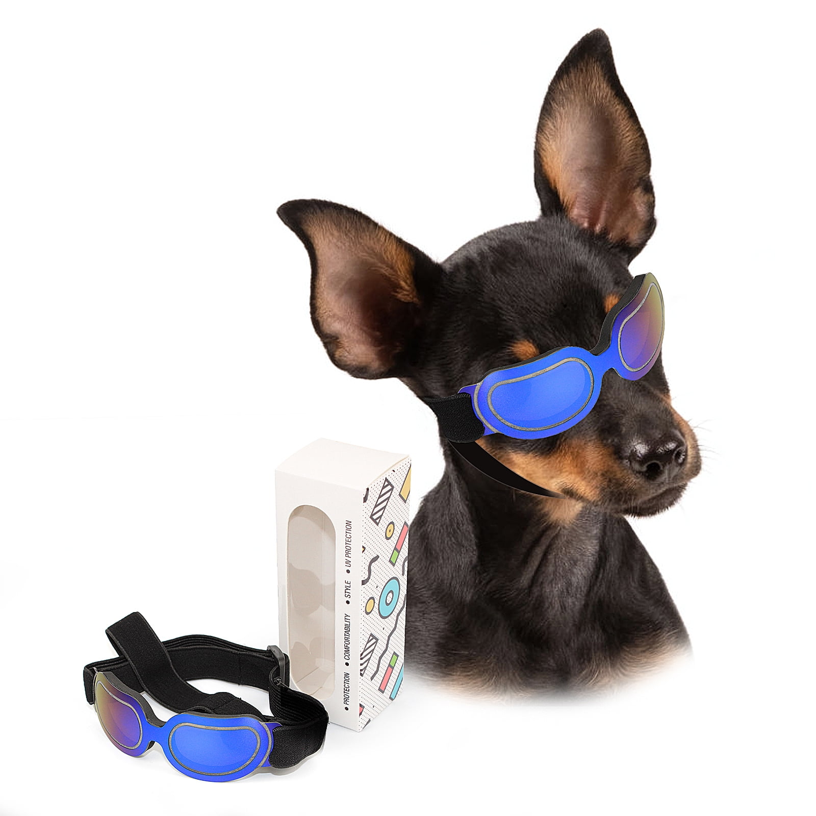 PETLESO Dog Sunglasses Pet Goggles UV Protection Windproof Dog ...