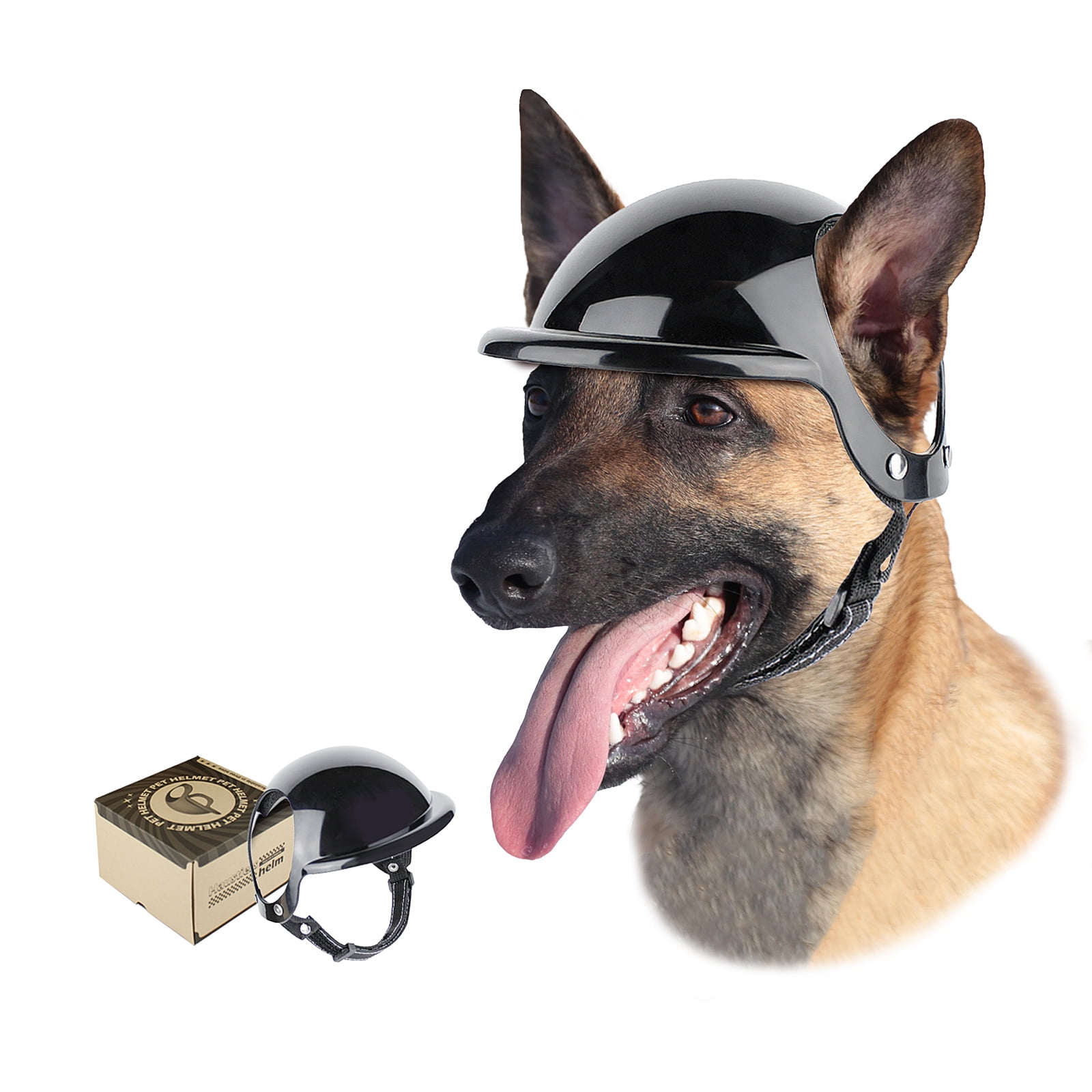 PETLESO Safety Helmets Adjustable Strap Dog Helmet Motorcycle Helmet ...