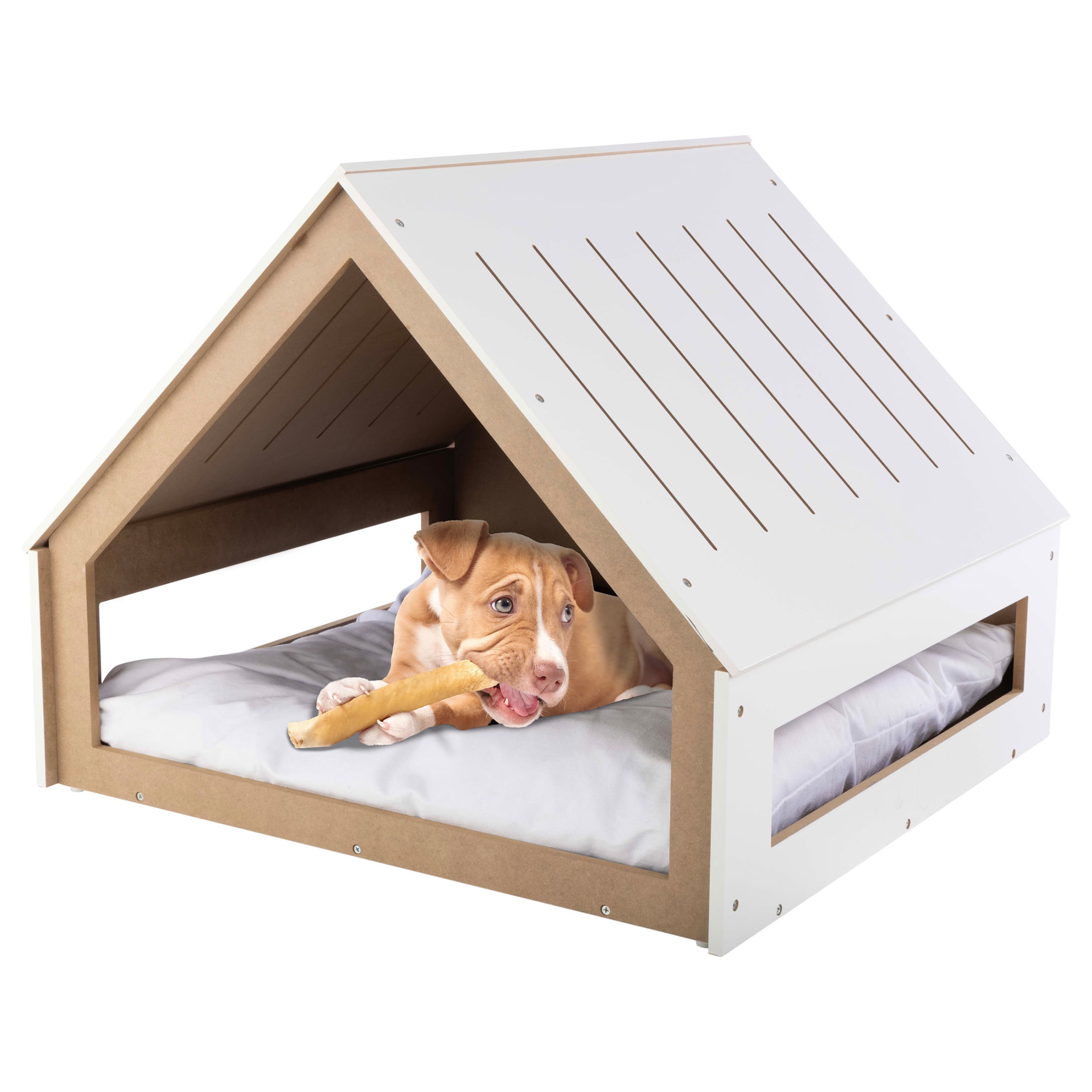 PETMAKER Indoor Dog House for Small to Medium Pets up to 80lbs - Wood ...