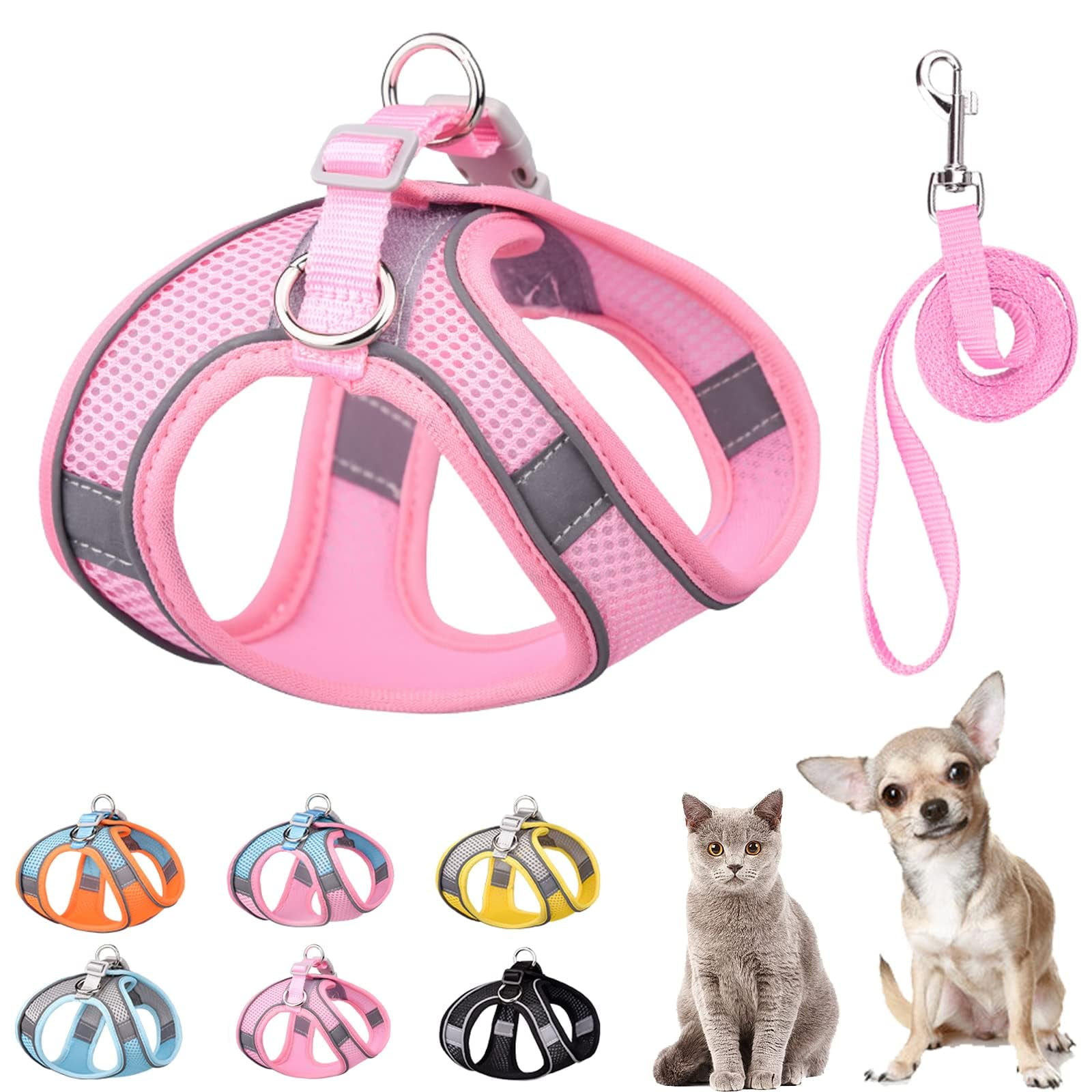 PETPUBGNZS Soft Small Dog Harness and Leash Set Mesh Puppy Harnesses ...