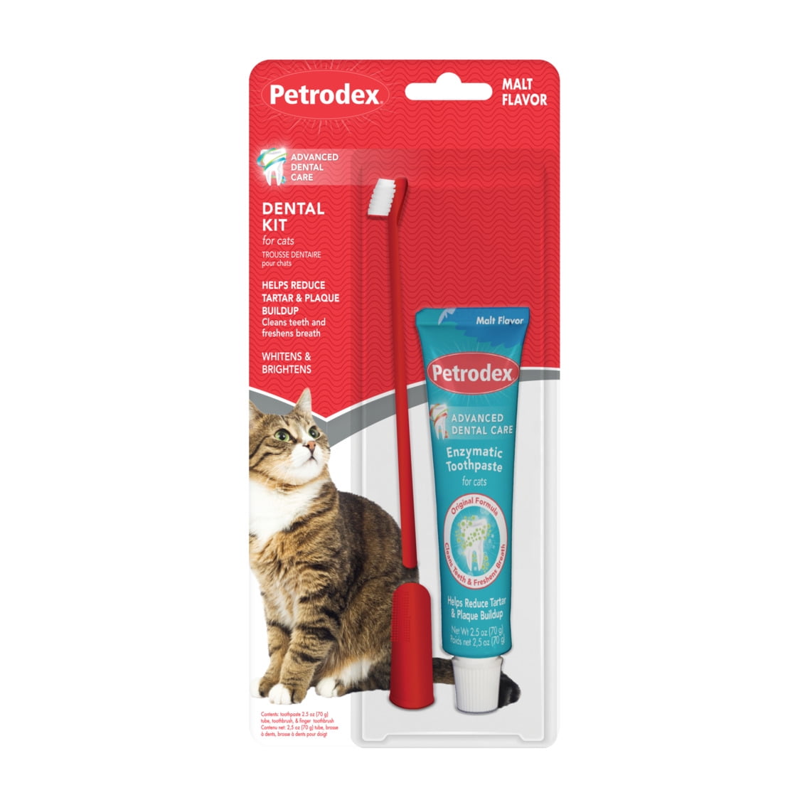 Sentry Petrodex Enzymatic Tartar Control Dental Care Kit for Cats, Malt ...