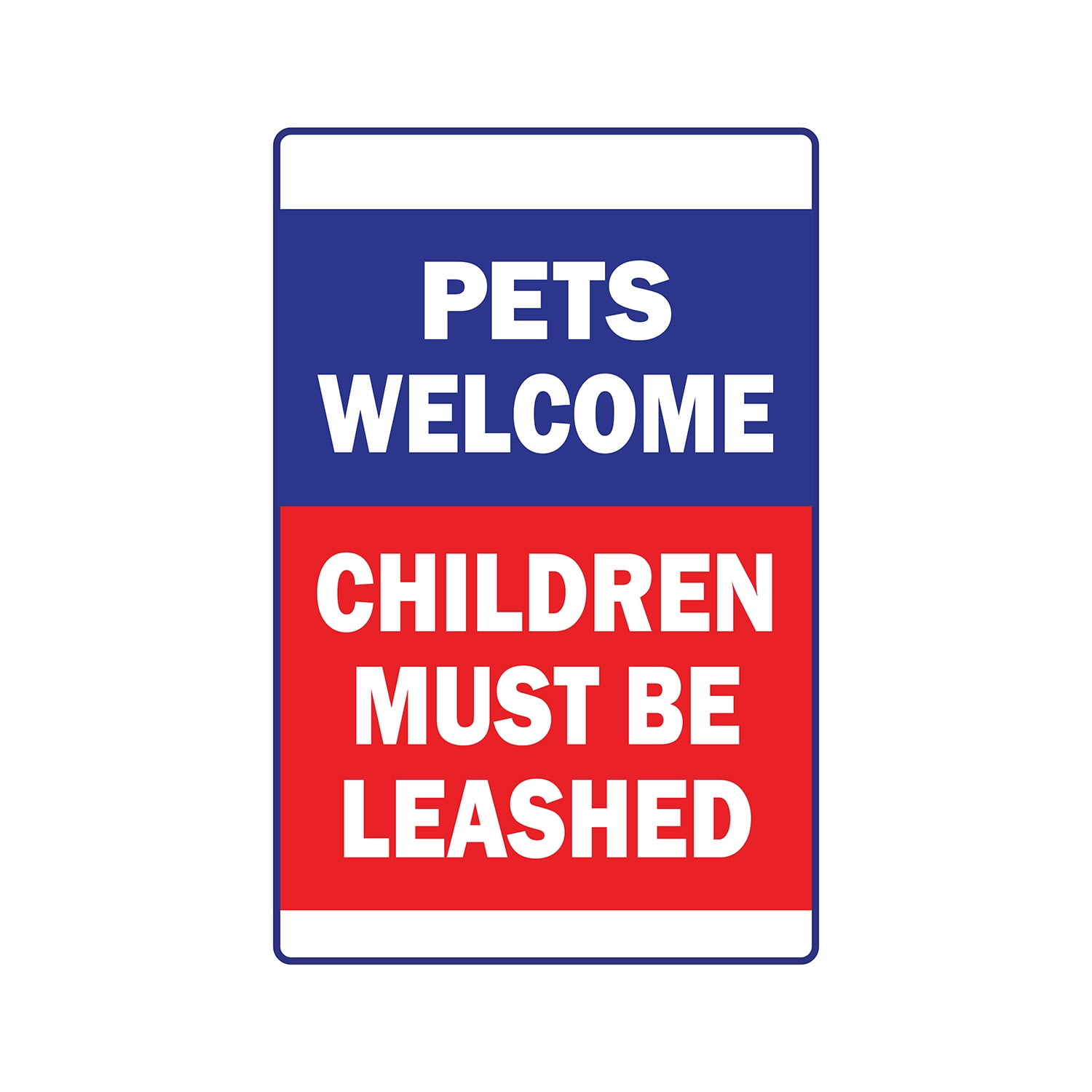 PETS WELCOME CHILDREN MUST BE LEASHED Decal rules kids animals | Indoor ...
