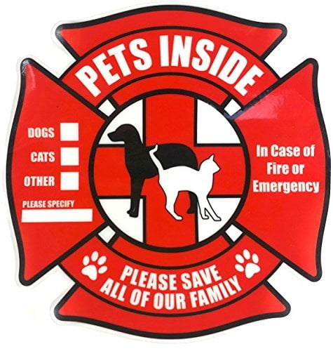 PETSAVERS Pet Inside Sticker Static Cling Rescue Window Decals with ...