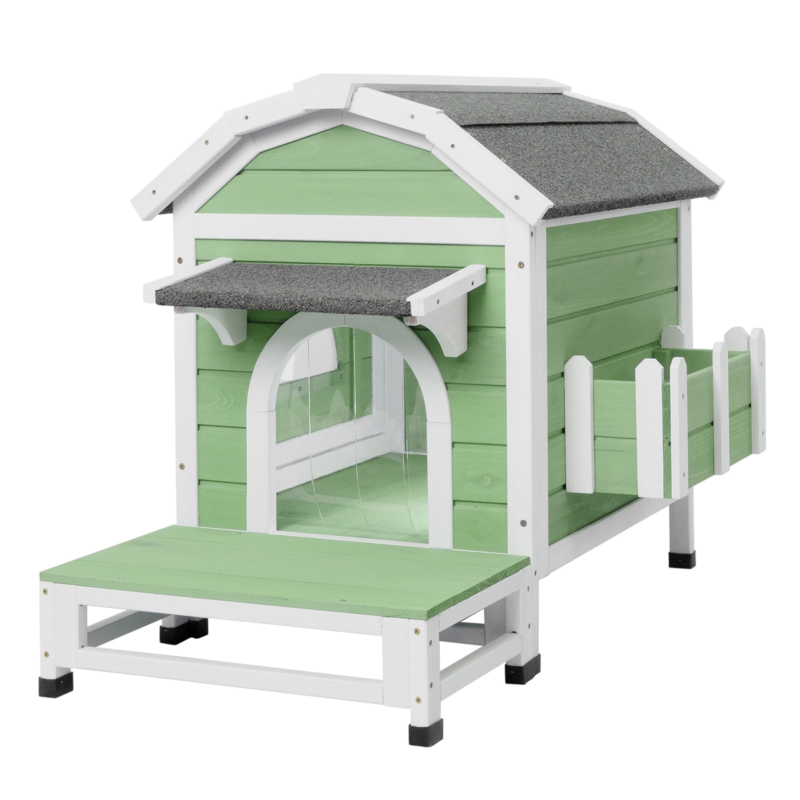 PETSCOSSET 35.2''Cat House for Feral Cat, Wood Shelter for Small ...