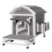 PETSCOSSET Outdoor Cat House Two-Story Cat Shelter for Feral Cats with ...