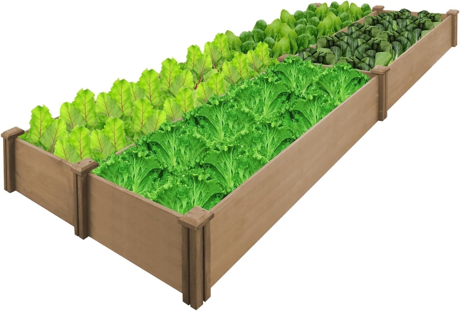 Petscosset 8x4Ft Raised Garden Bed, Wooden DIY Outdoor Kit, Large ...