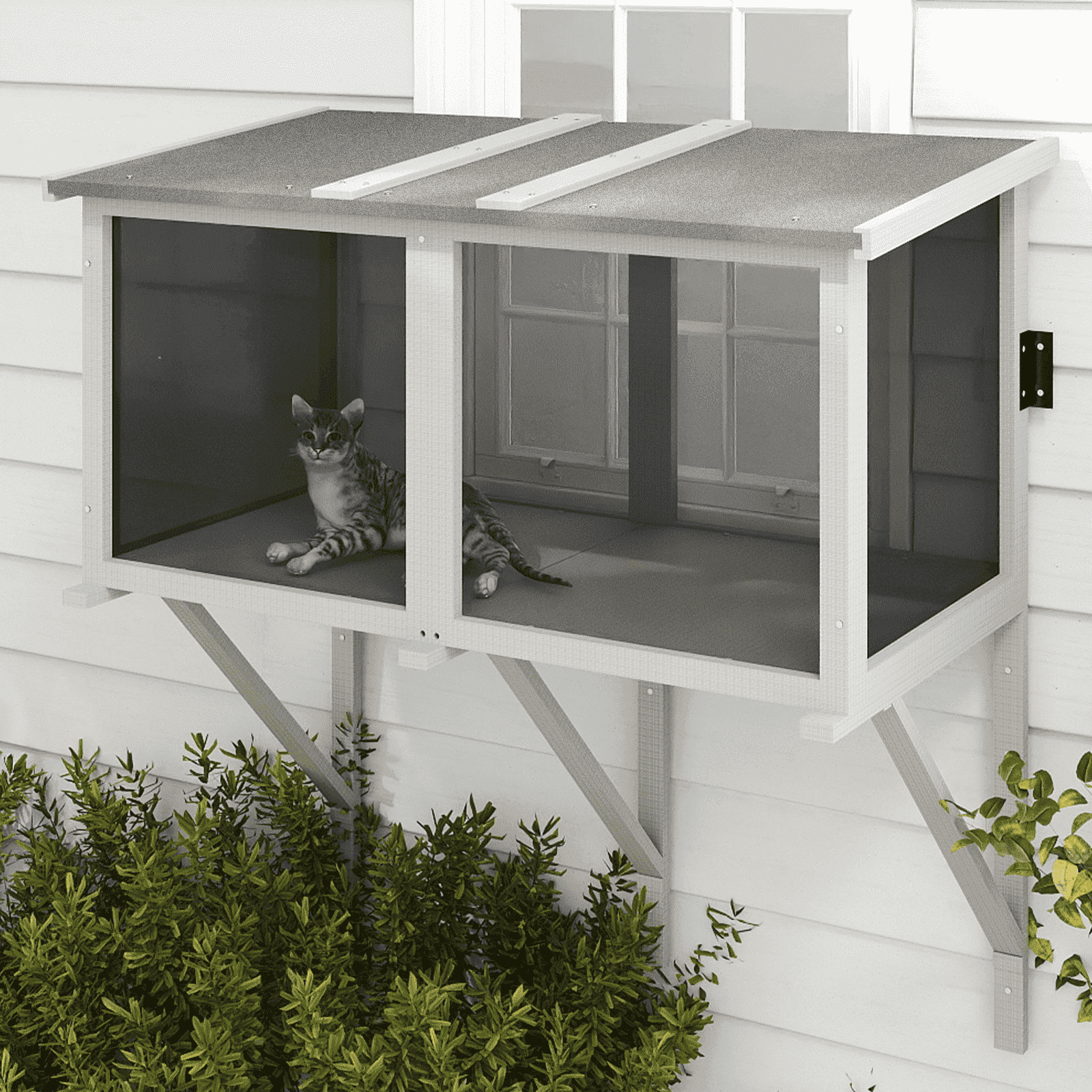 PETSCOSSET Cat Window Box, Window Catio Outdoor Enclosure for ...
