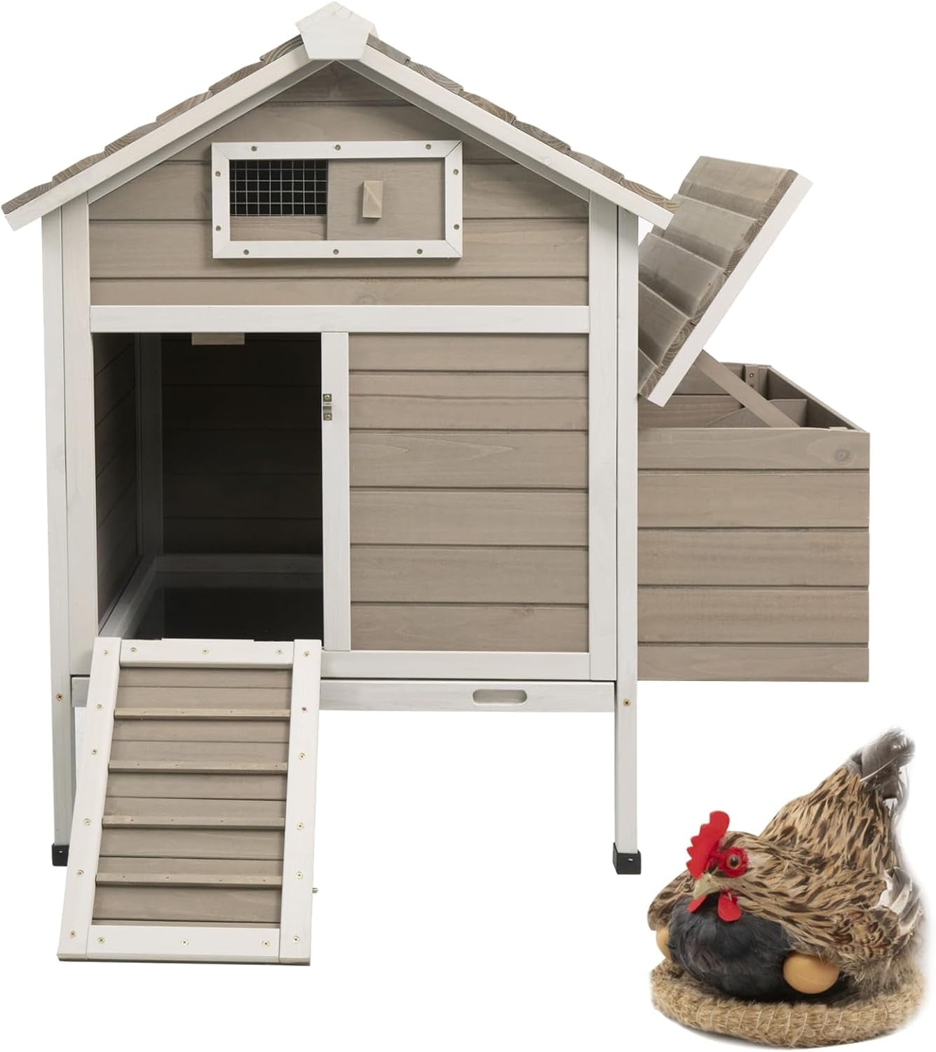PETSCOSSET XL Indoor Chicken Coop & Rabbit Hutch with Nesting Box ...