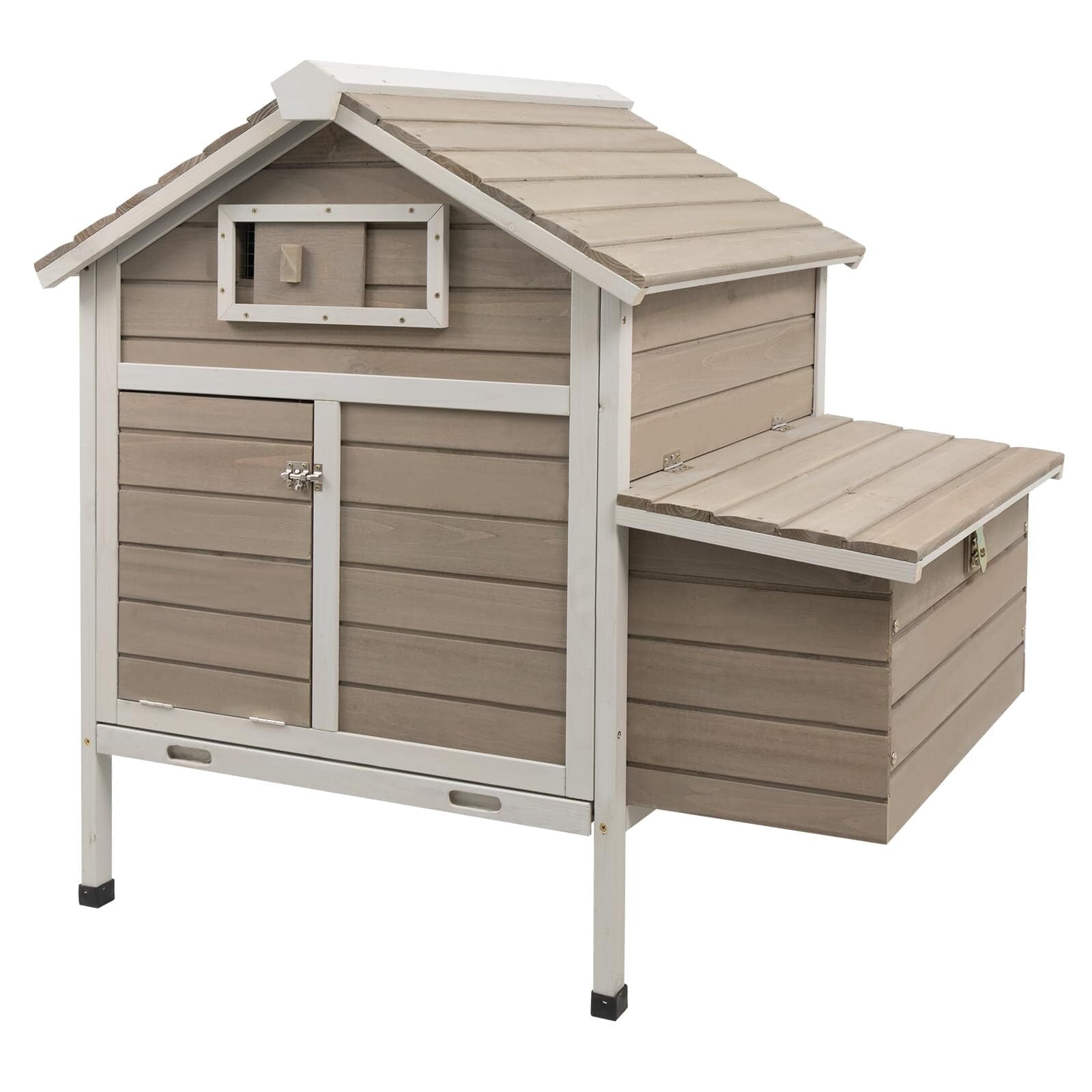 PETSCOSSET Large Chicken Coop Rabbit Hutch with Removable Trays,Raised ...