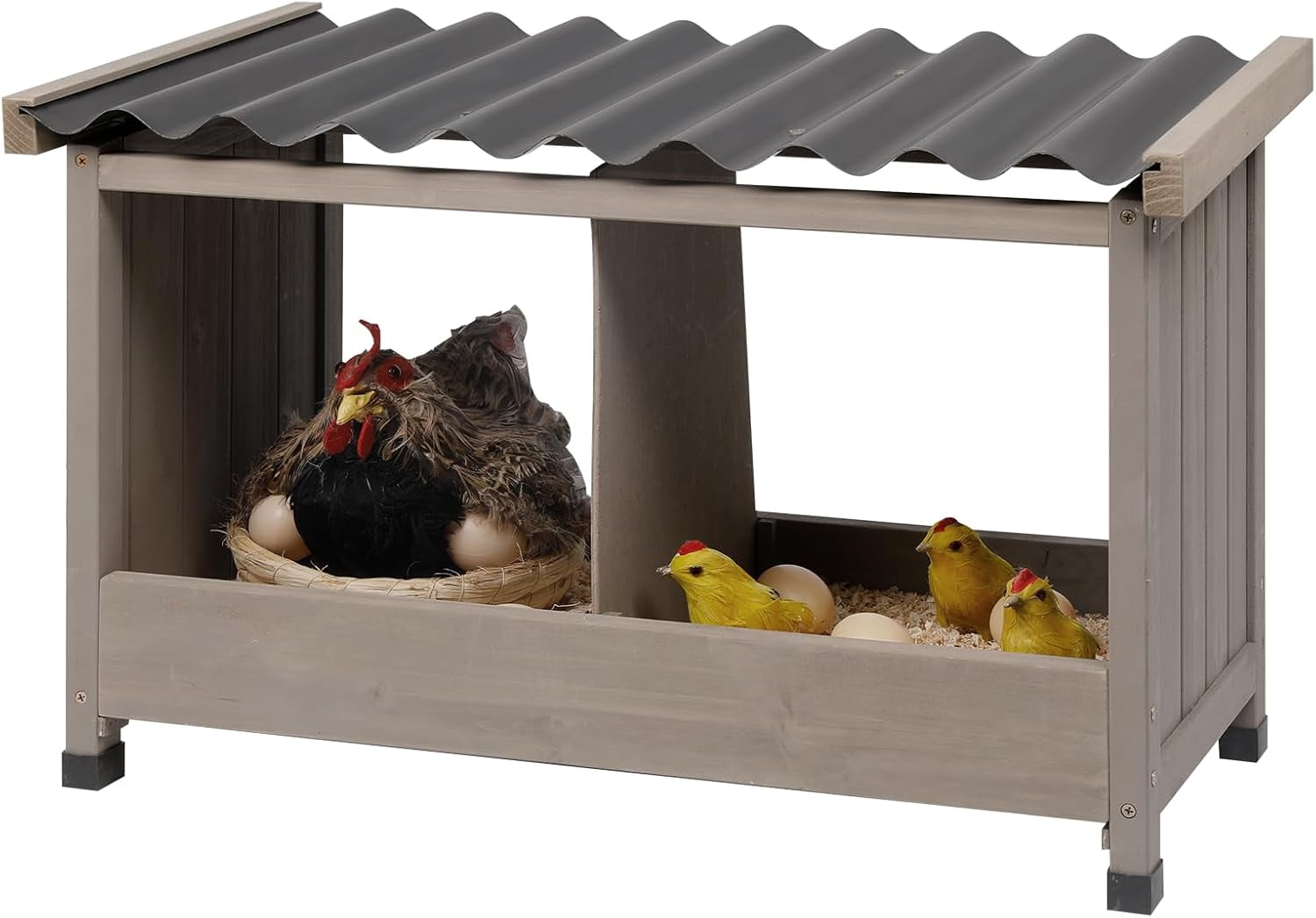 PETSCOSSET Nesting Boxes, Wooden Chicken Coop Accessories Laying Boxes ...