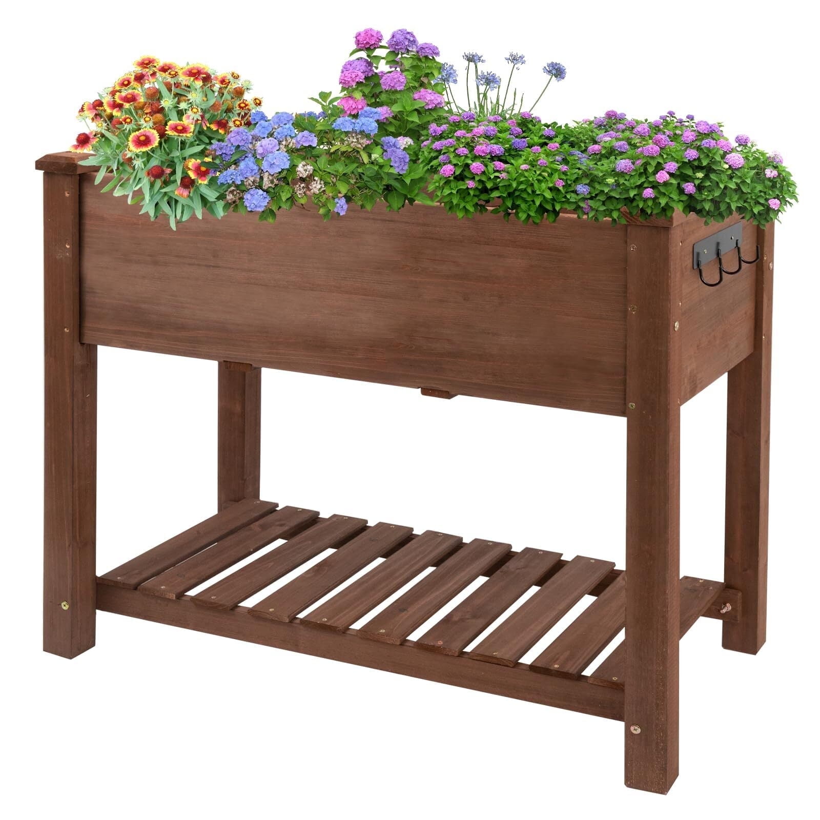 PETSCOSSET Raised Garden Bed Ouedoor Wood Elevated Planter Box Stand ...