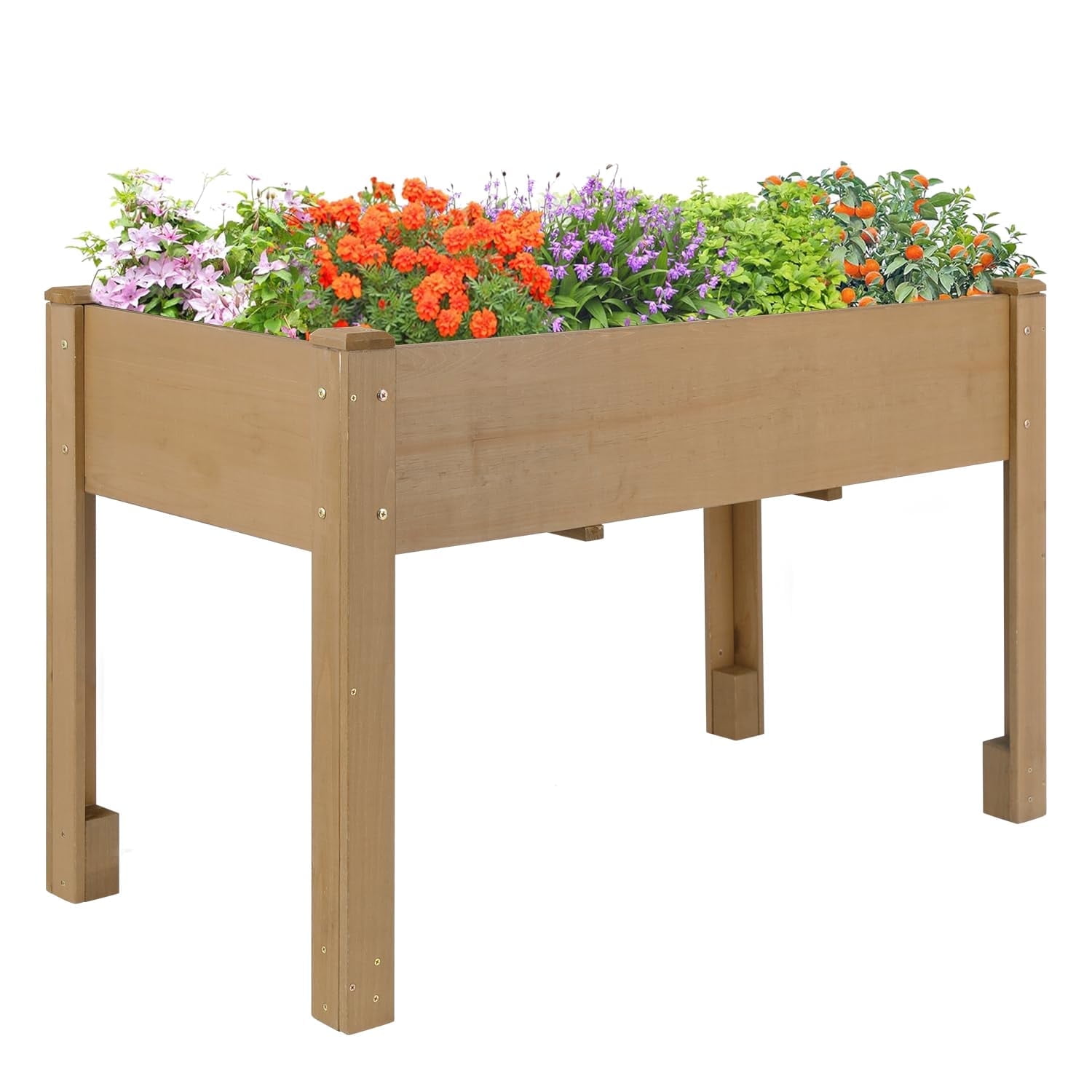 PETSCOSSET Raised Garden Bed Wooden Elevated Planter Box with Legs, 46. ...