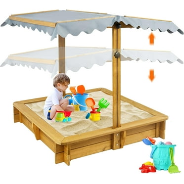 Alvantor Sandbox for Kids Outdoor Play, 63"x63" Foldable, Lightweight ...