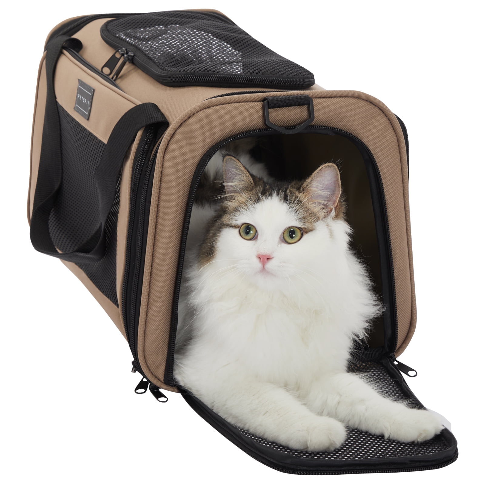 PETSFIT 17in Cat Carrier, Pet Carrier Airline Approved, Soft Carrier ...
