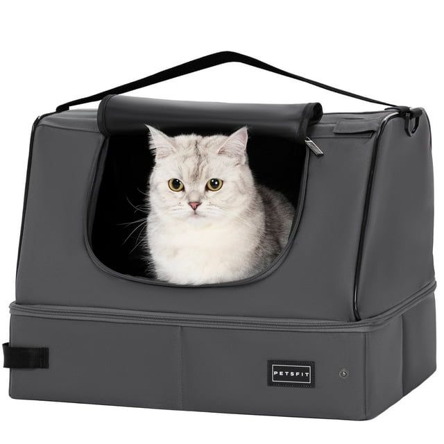 PETSFIT Portable Cat Litter Box,Travel Litter Box for Cats,Machine Wash ...