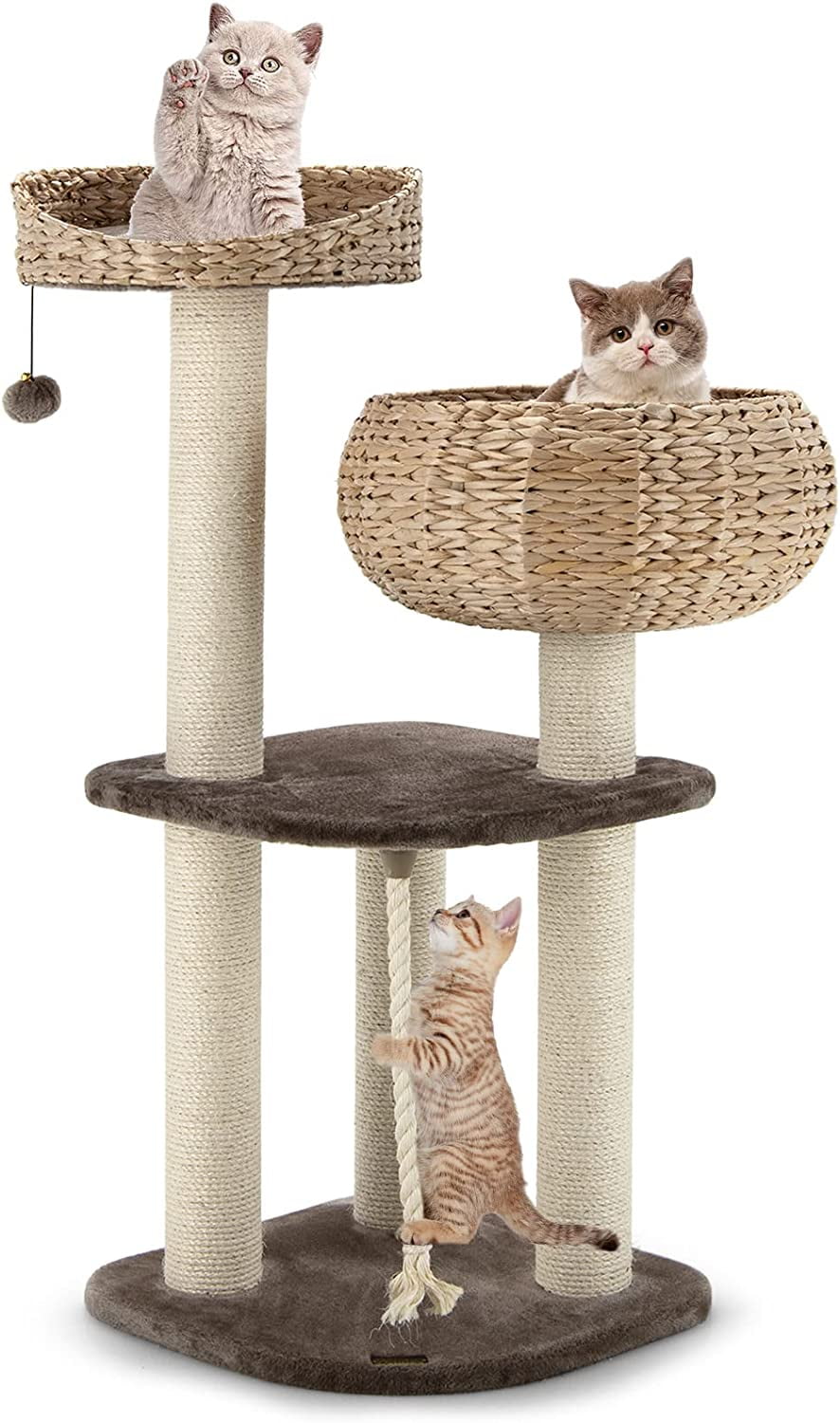 PETSITE 41 Inch Modern Cat Tree for Indoor Cats, Multi-Level Cat Tower ...