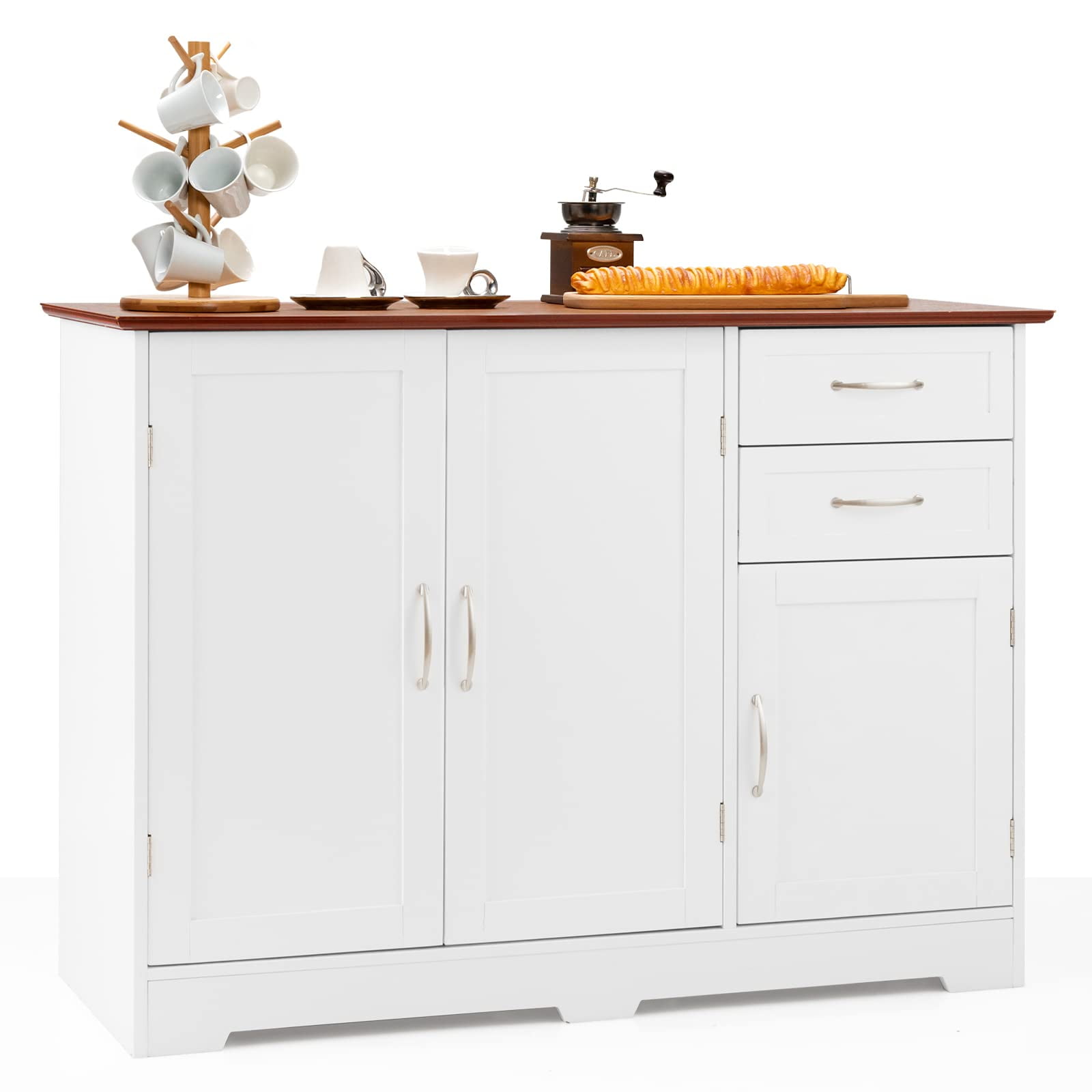 PETSITE Buffet Cabinet, Kitchen Sideboard with Storage Cabinets ...