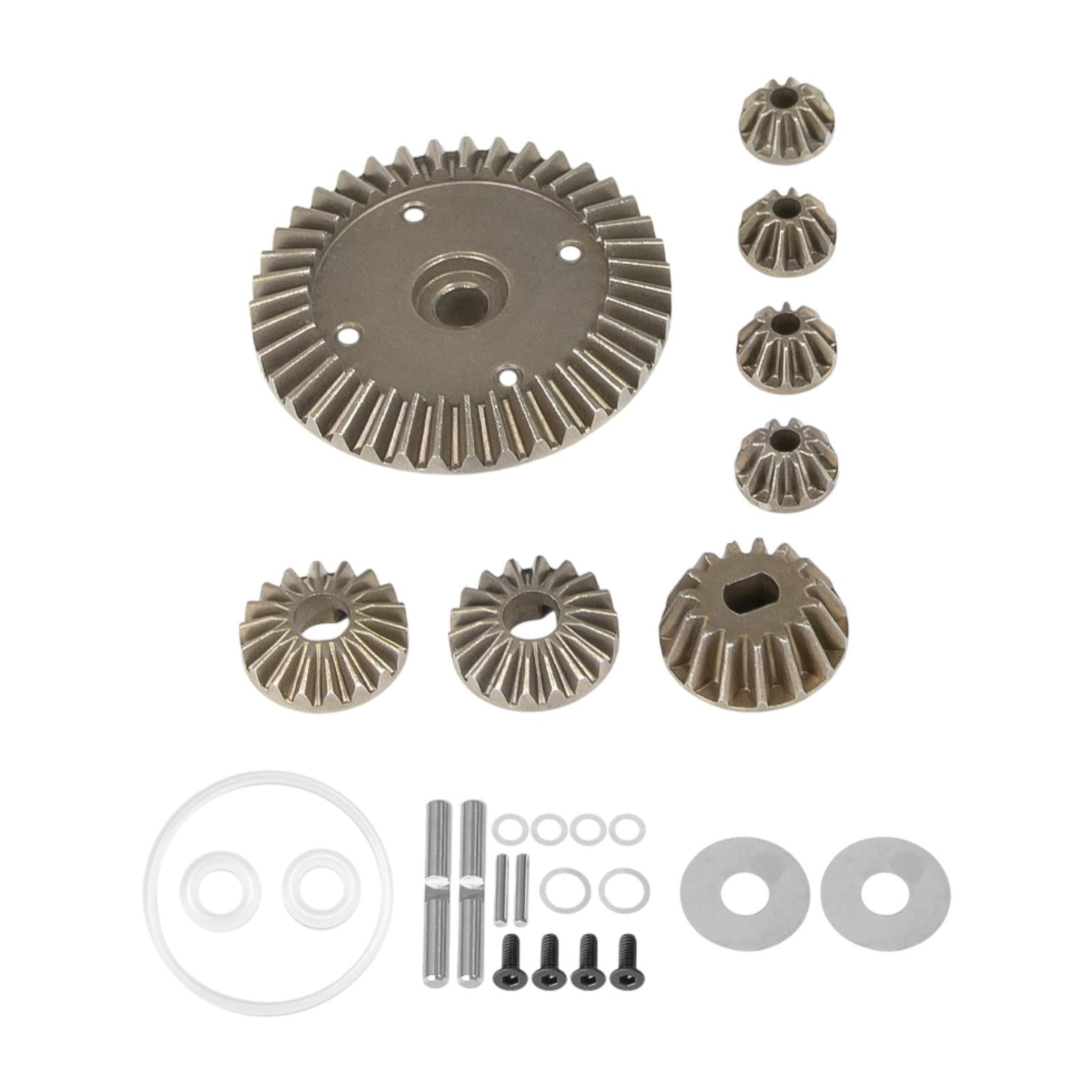 PETSOLA 1/10 Scale Differential Gear Set Sturdy Upgrades Metal Replacement Part for MB-01 ...