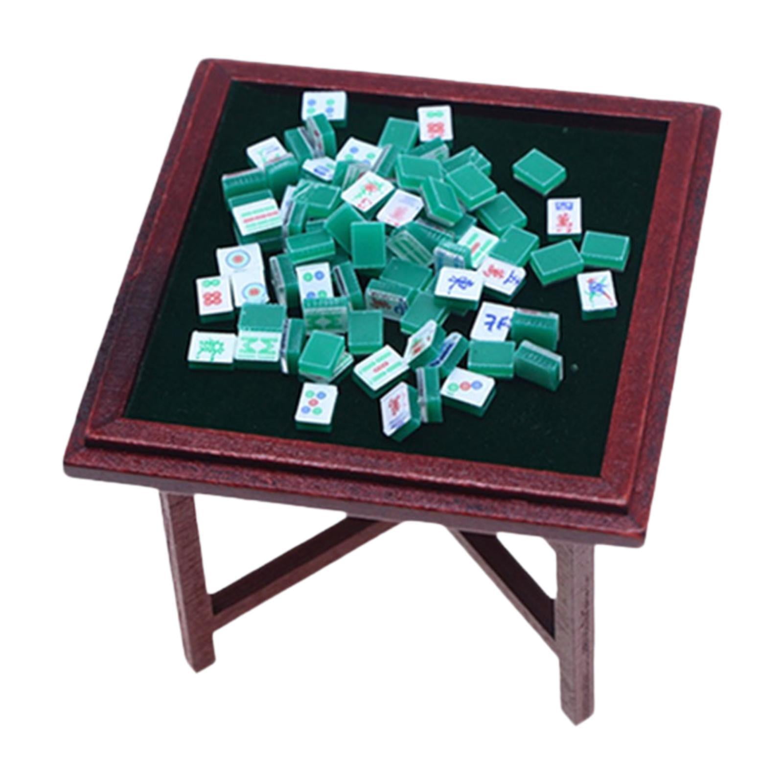 PETSOLA 1/12 Miniature Mahjong Set Miniature Game Room Props Miniature ...