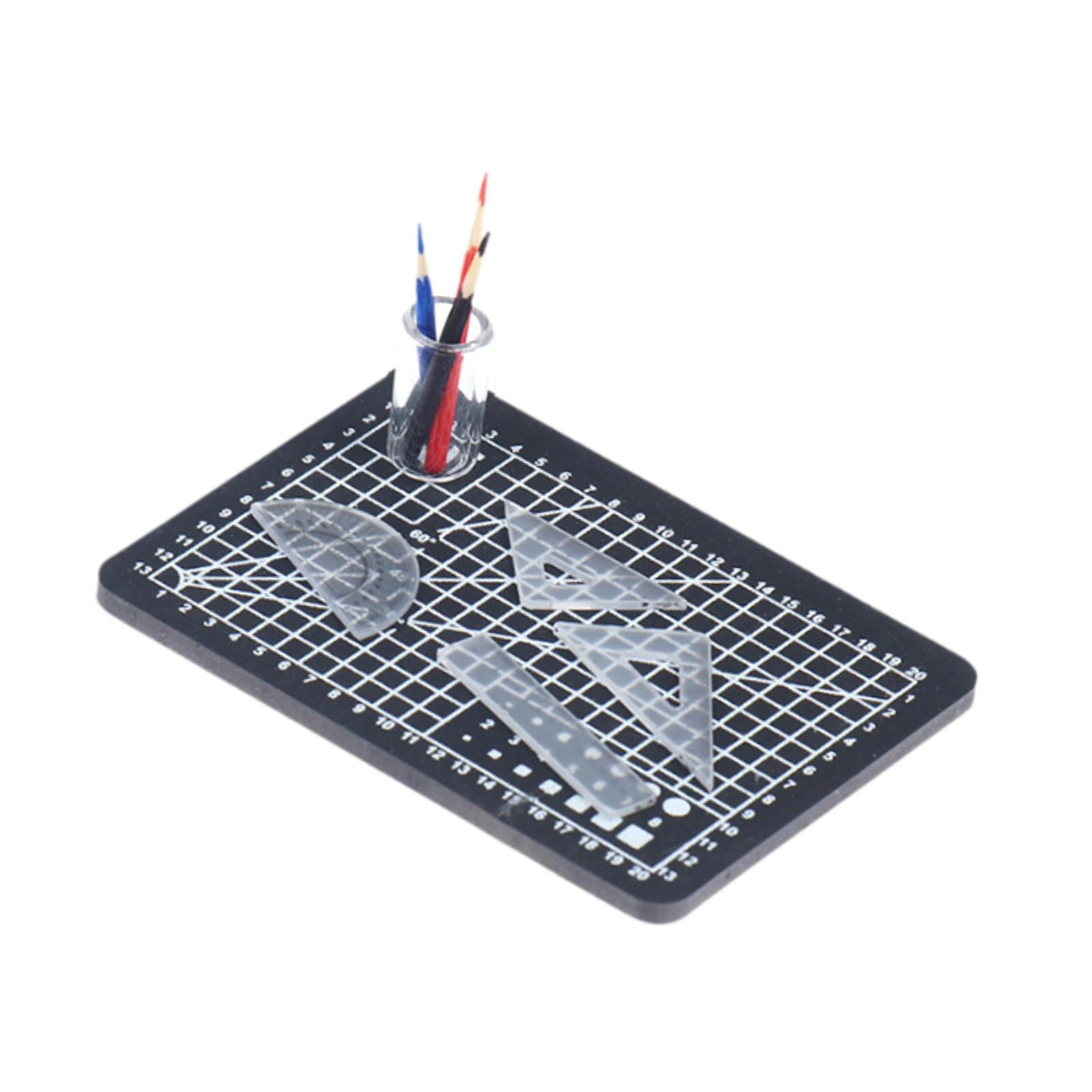 PETSOLA 1:12 Miniature Mini Rulers Model Set Cutting Board, Pencil ...