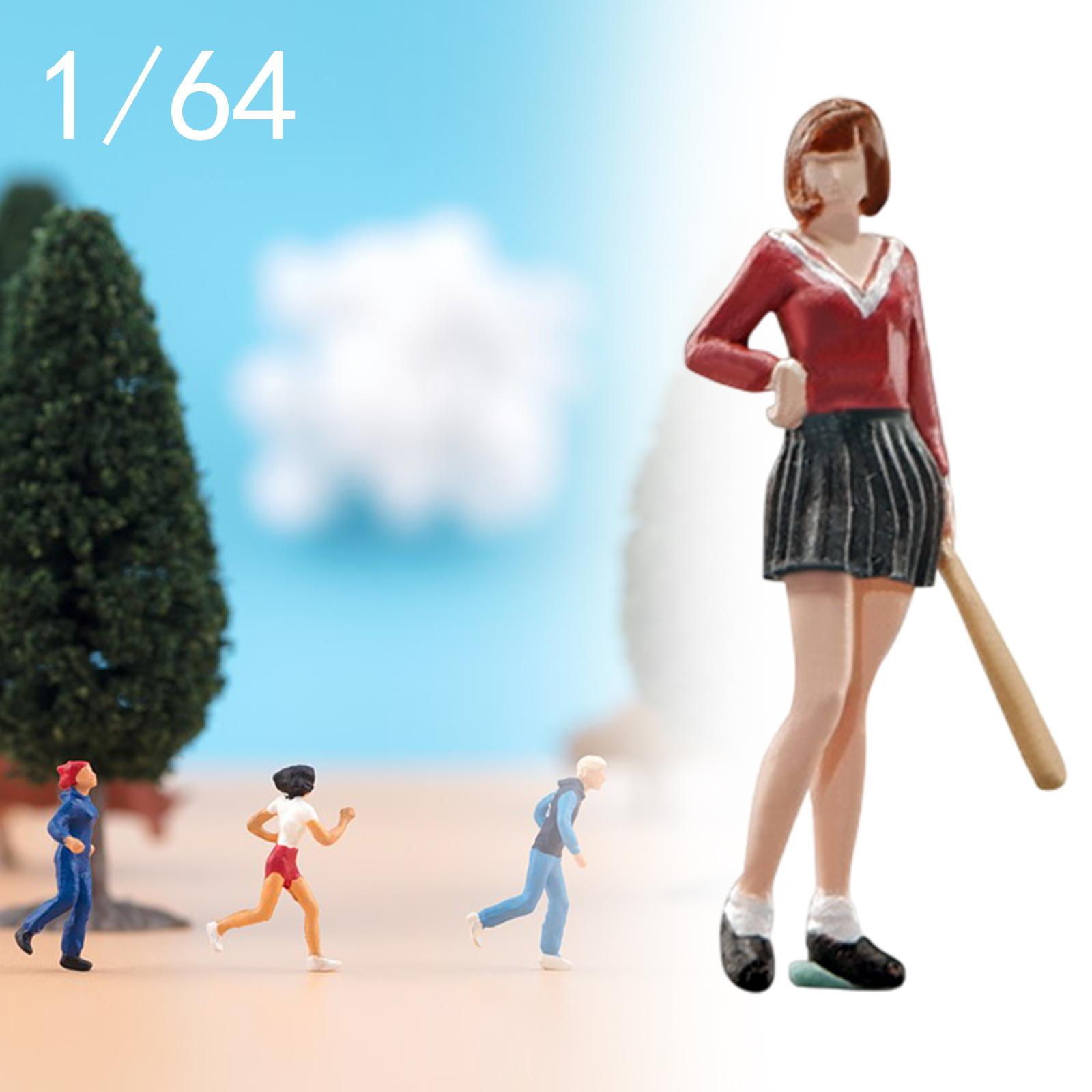 PETSOLA 1:64 Baseball Woman Model People Figure Layout Architectural ...
