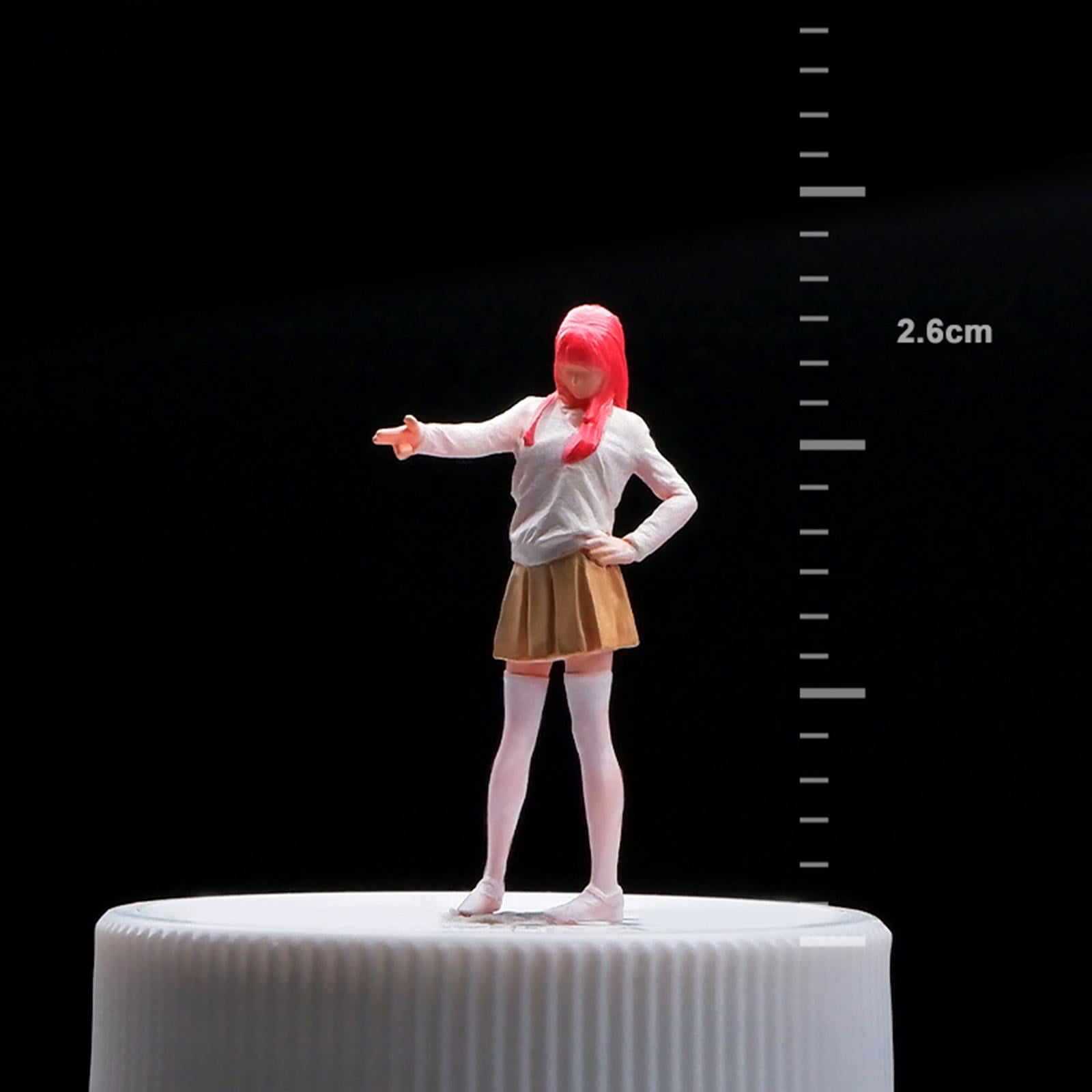 PETSOLA 1/64 Girl Model Tiny People Model Resin Realistic People Figure ...