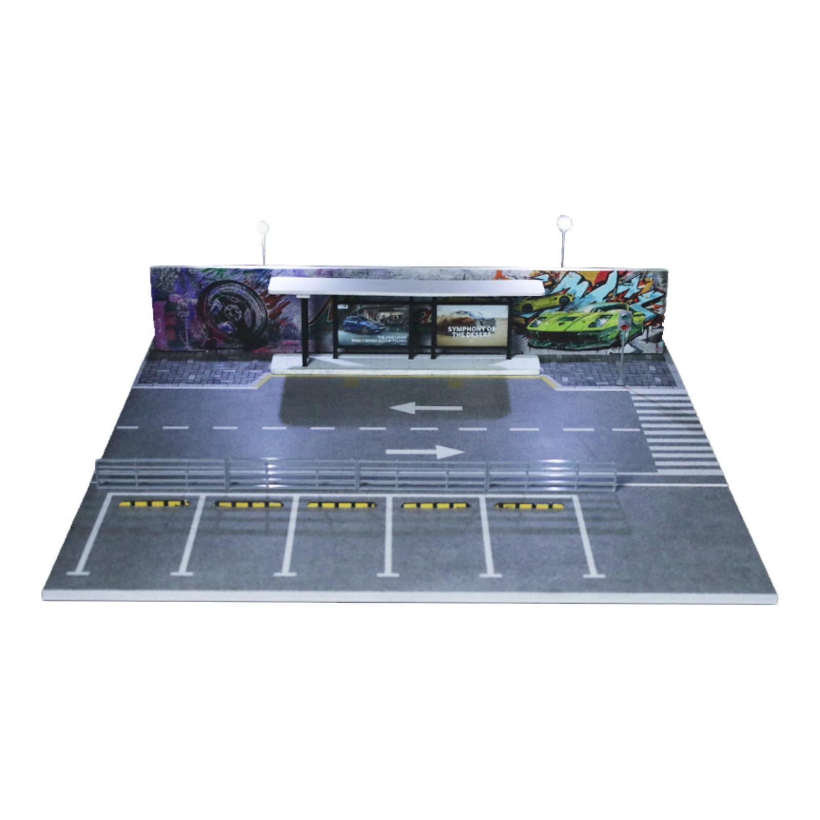 PETSOLA 1/64 Scale Bus Stop Model Scenery Supplies DIY Crafts Building ...