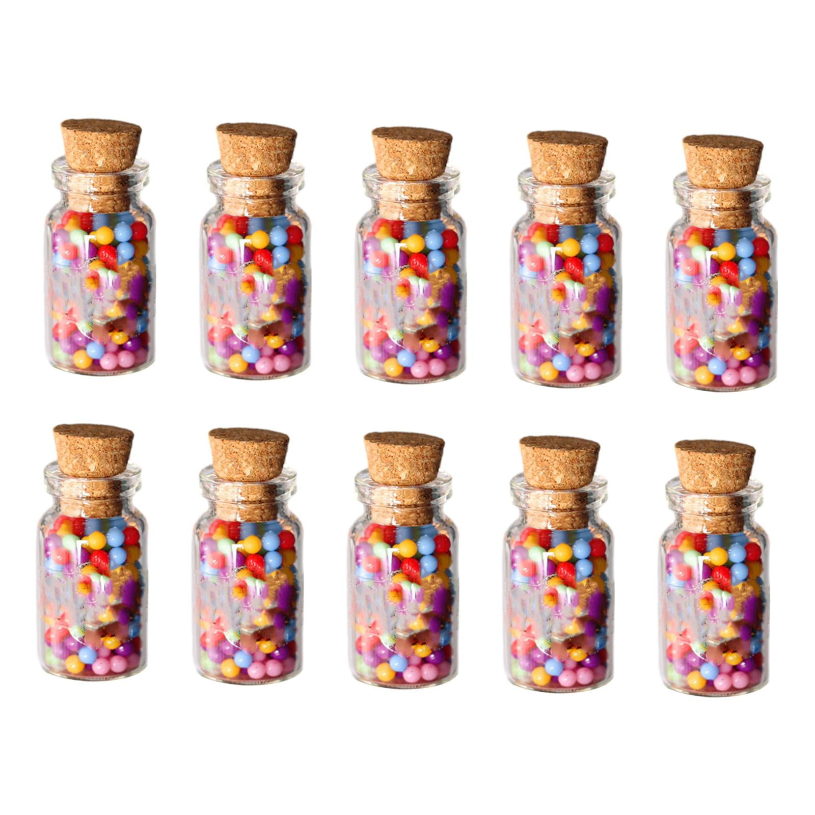 PETSOLA 10 Pieces 1:12 Dollhouse Miniature Glass Jars with Candy Food ...