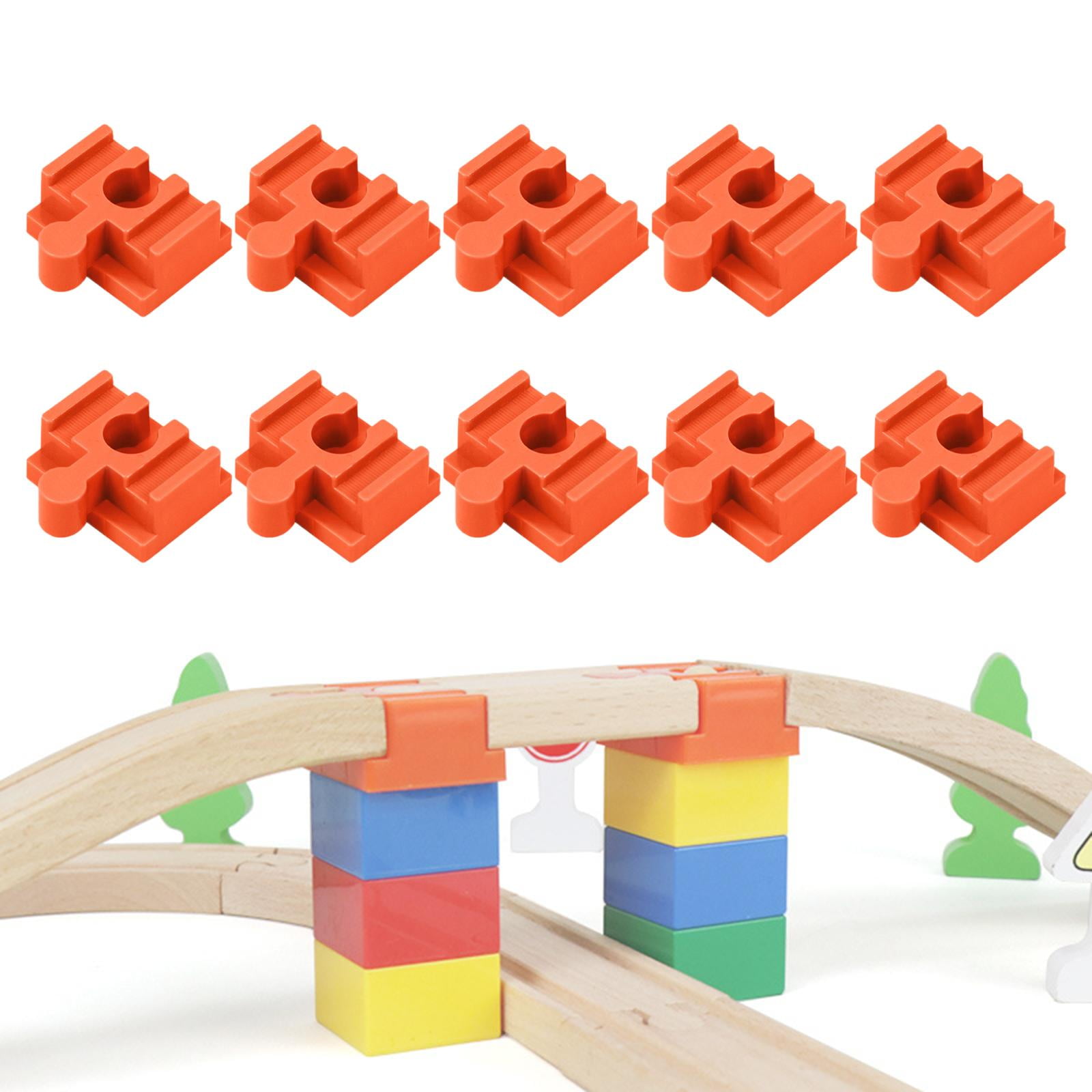 PETSOLA 10 Pieces Wooden Train Track Accessories for Building Games ...