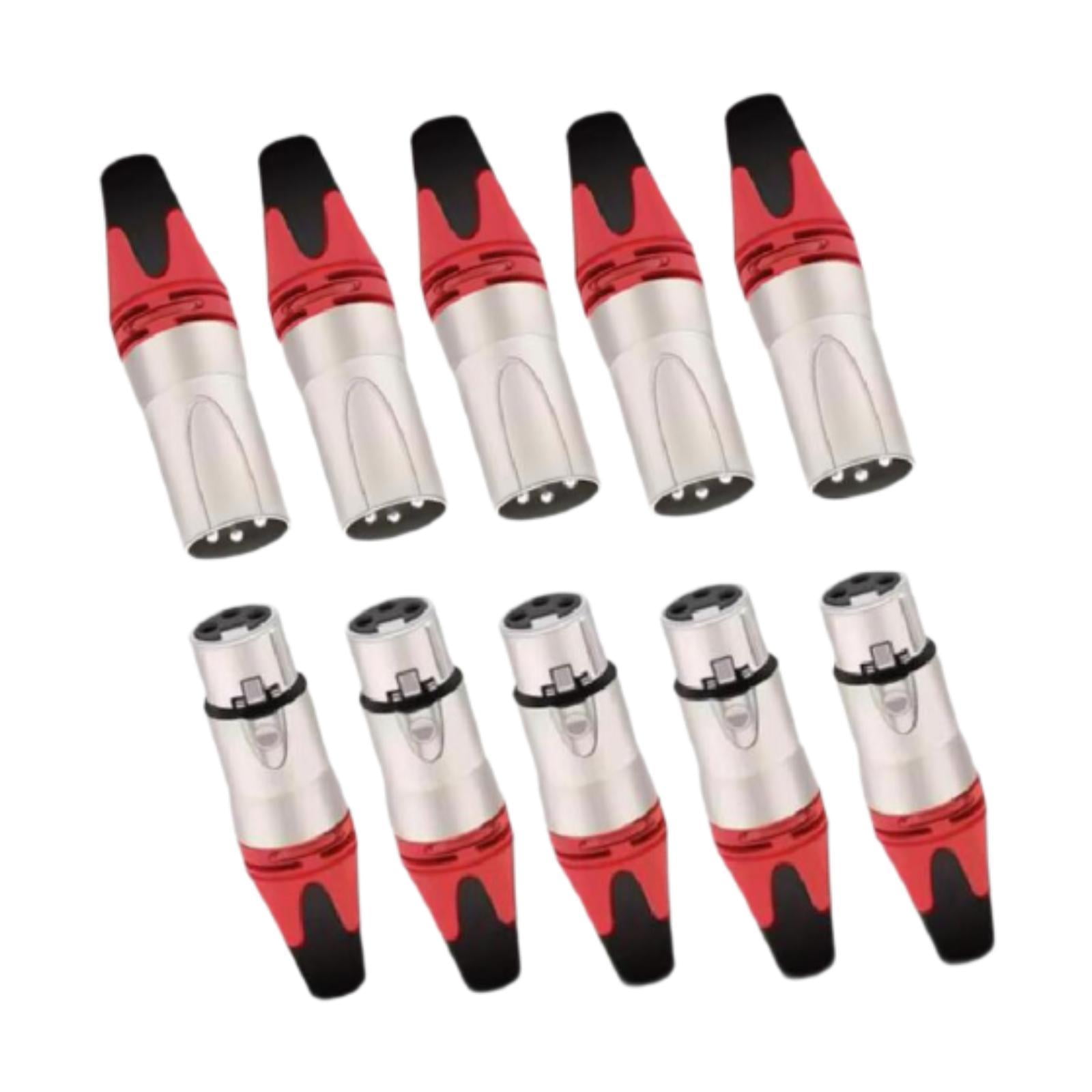 PETSOLA 10 Pieces XLR Cable Connector Audio Socket Male and Female ...