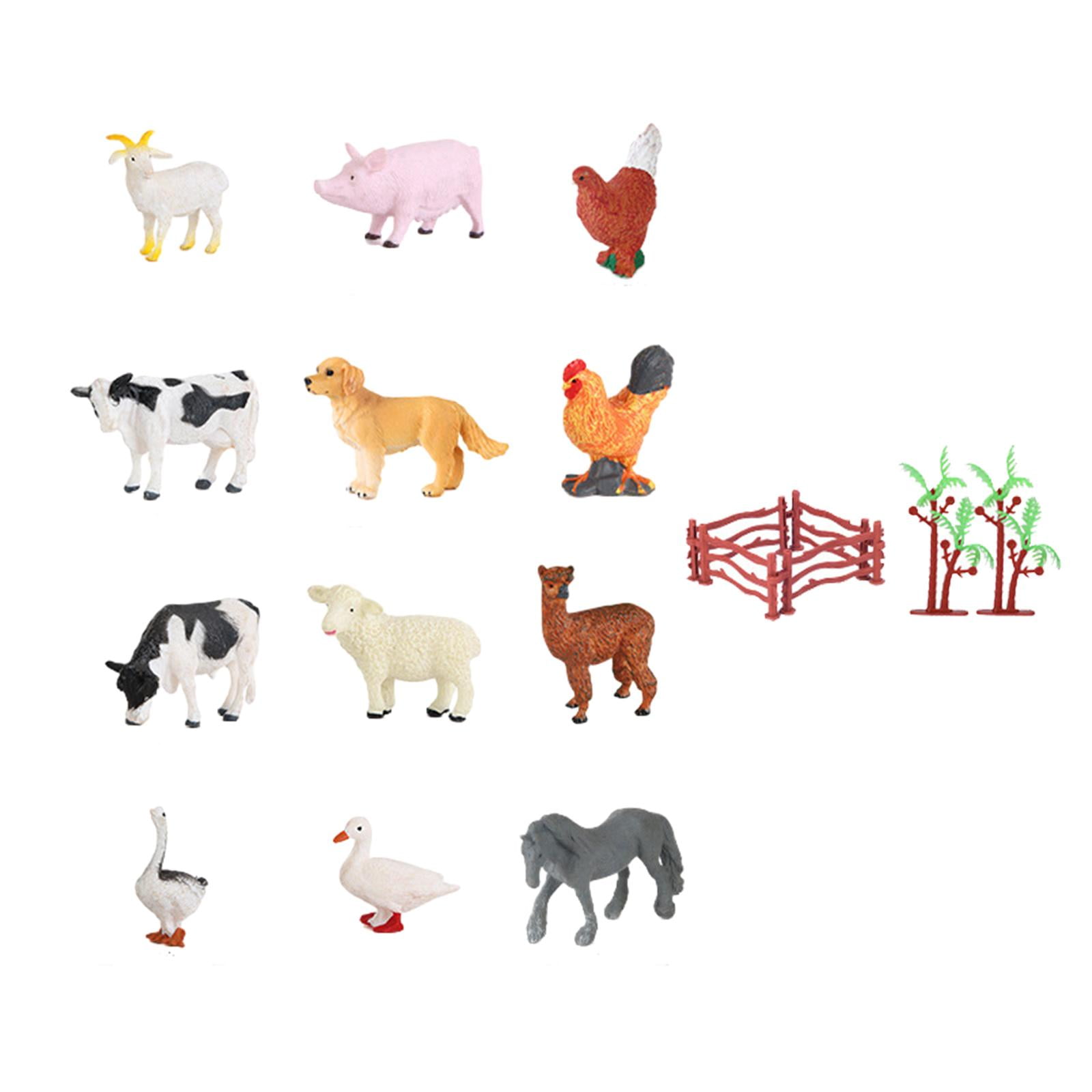 PETSOLA 12 Pieces Farm Animal Figures Toys, Realistic Mini Farm Animal ...