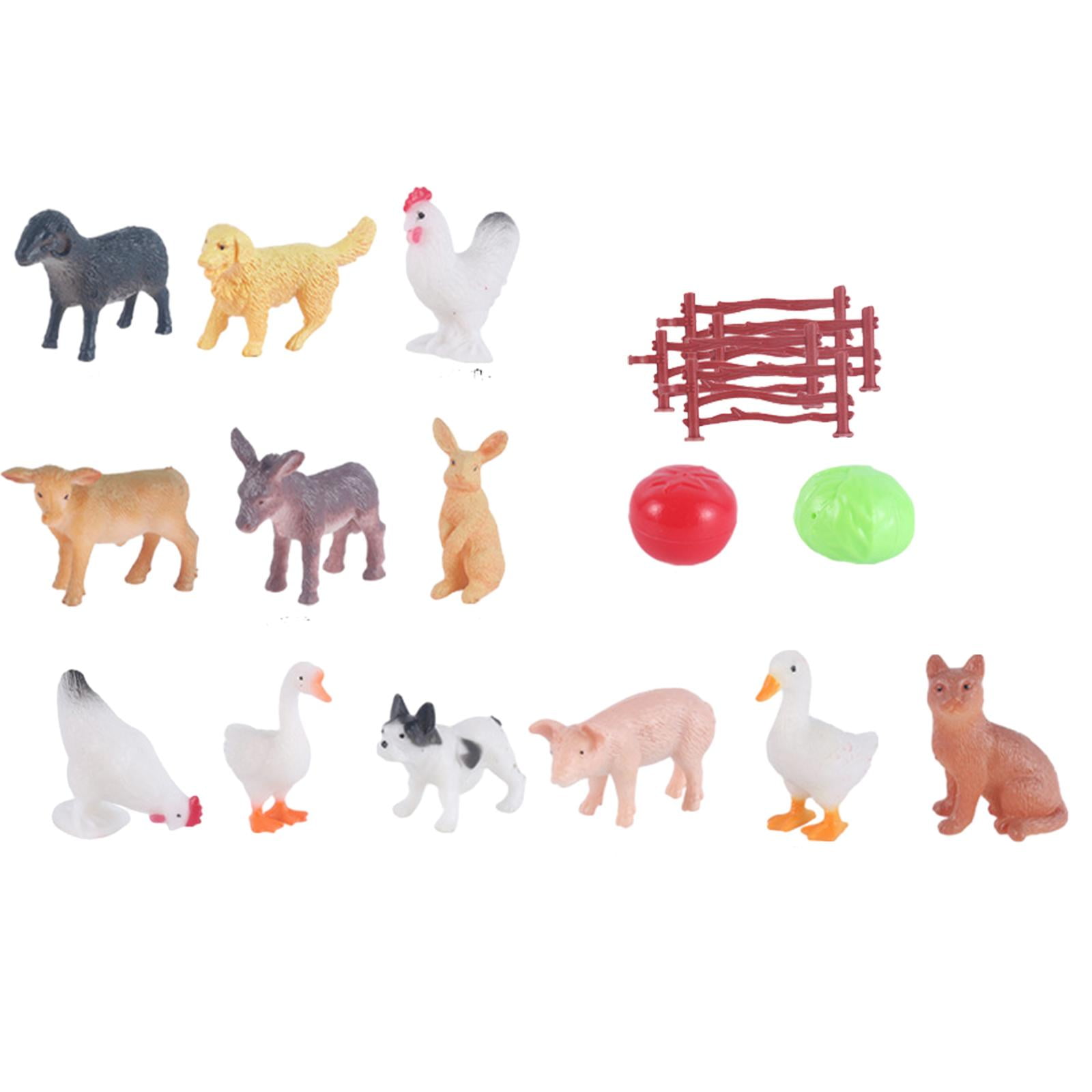 PETSOLA 12 Pieces Farm Animal Figures Toys, Realistic Mini Farm Animal ...