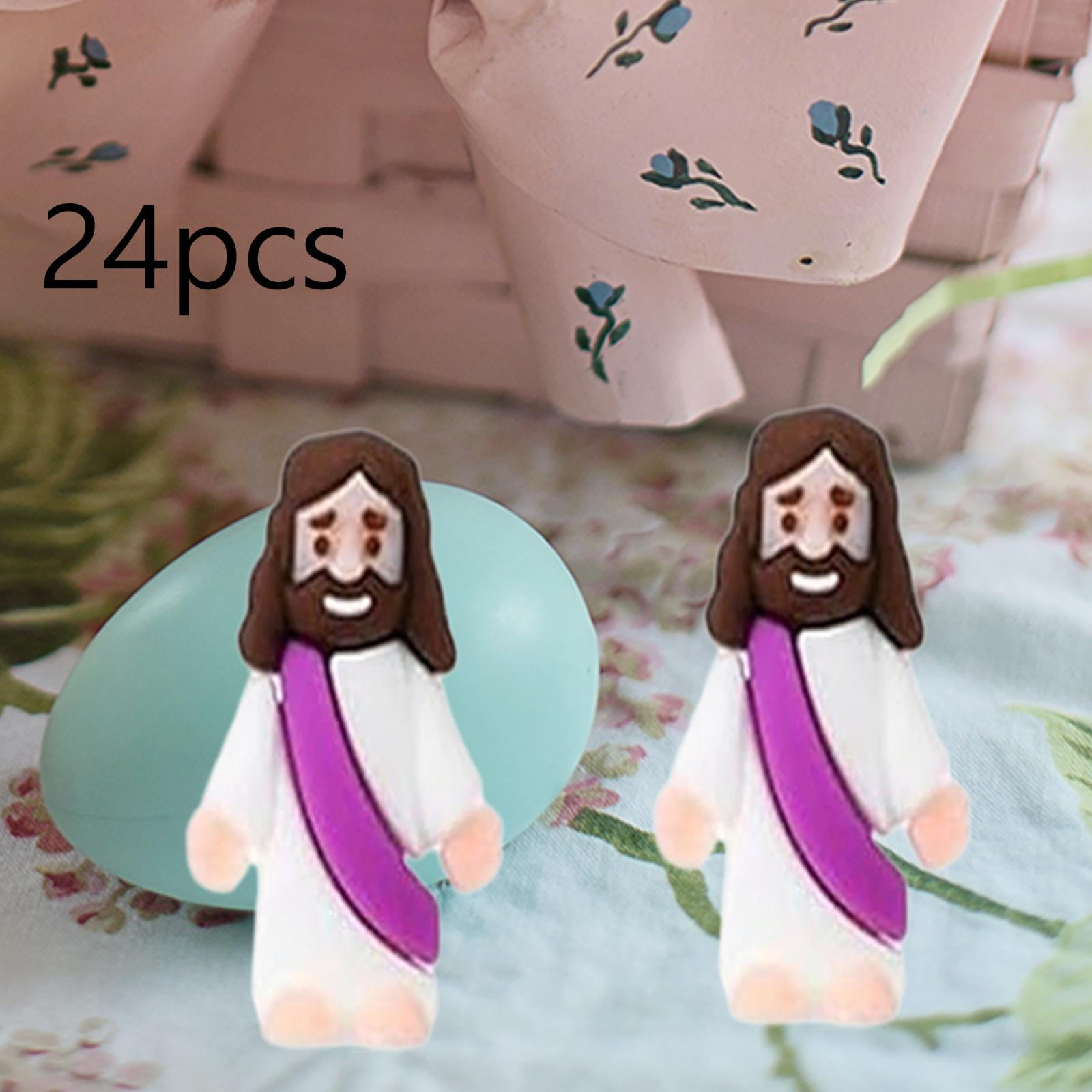 PETSOLA 24 Pieces Mini Jesus Figurines Easter Decorations Holy Statue ...