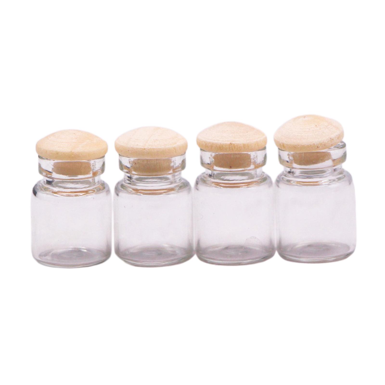 PETSOLA 4 Pieces 1:12 Miniature Dollhouse Glass Jars Small Glass ...