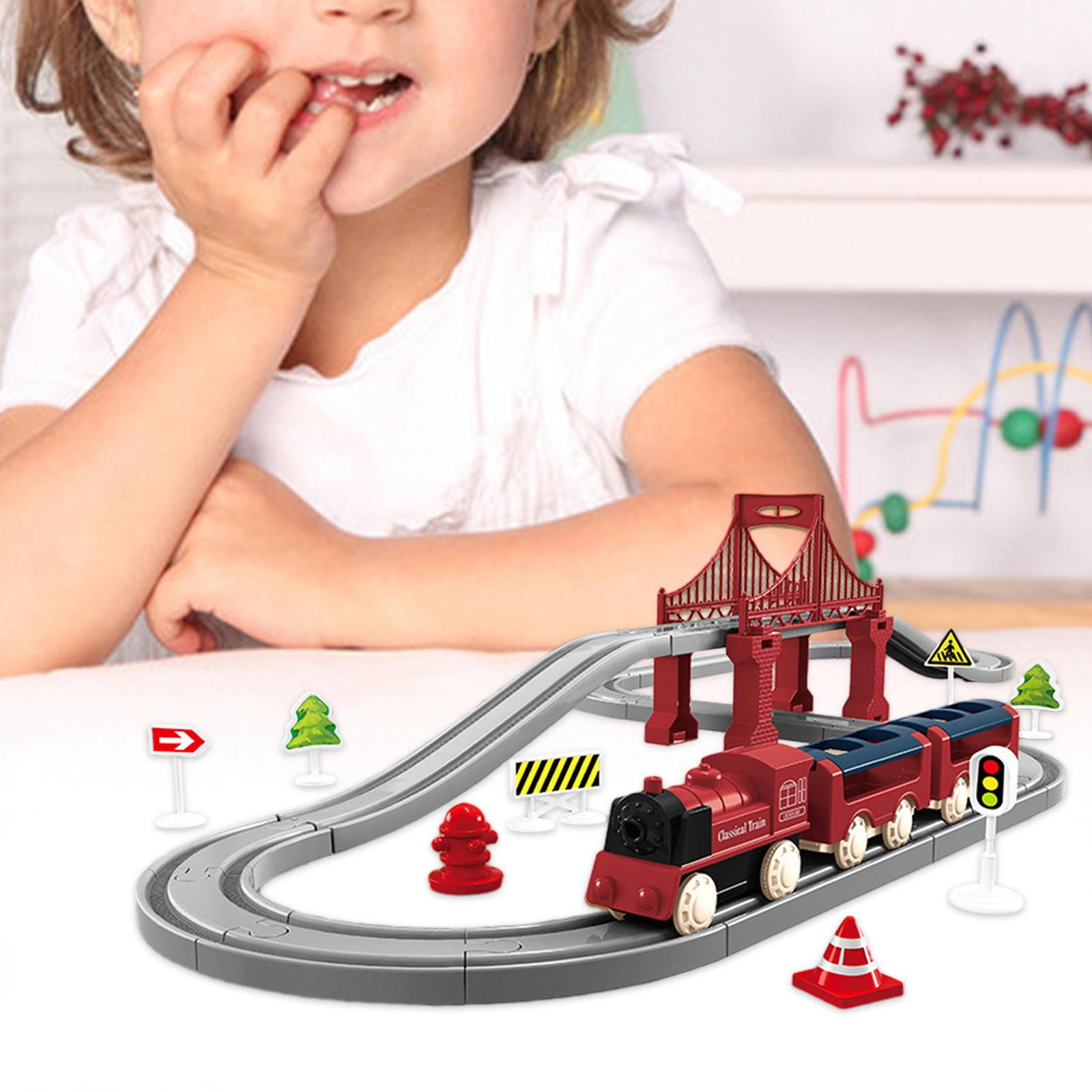 PETSOLA 40 Pieces Train Set, Railway Learning Educational Toys ...