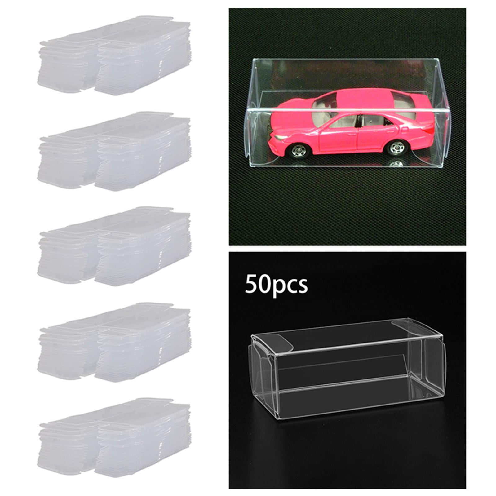 PETSOLA 50Pcs 1/64 Scale Model Car Display Case Clear PVC Boxes ...