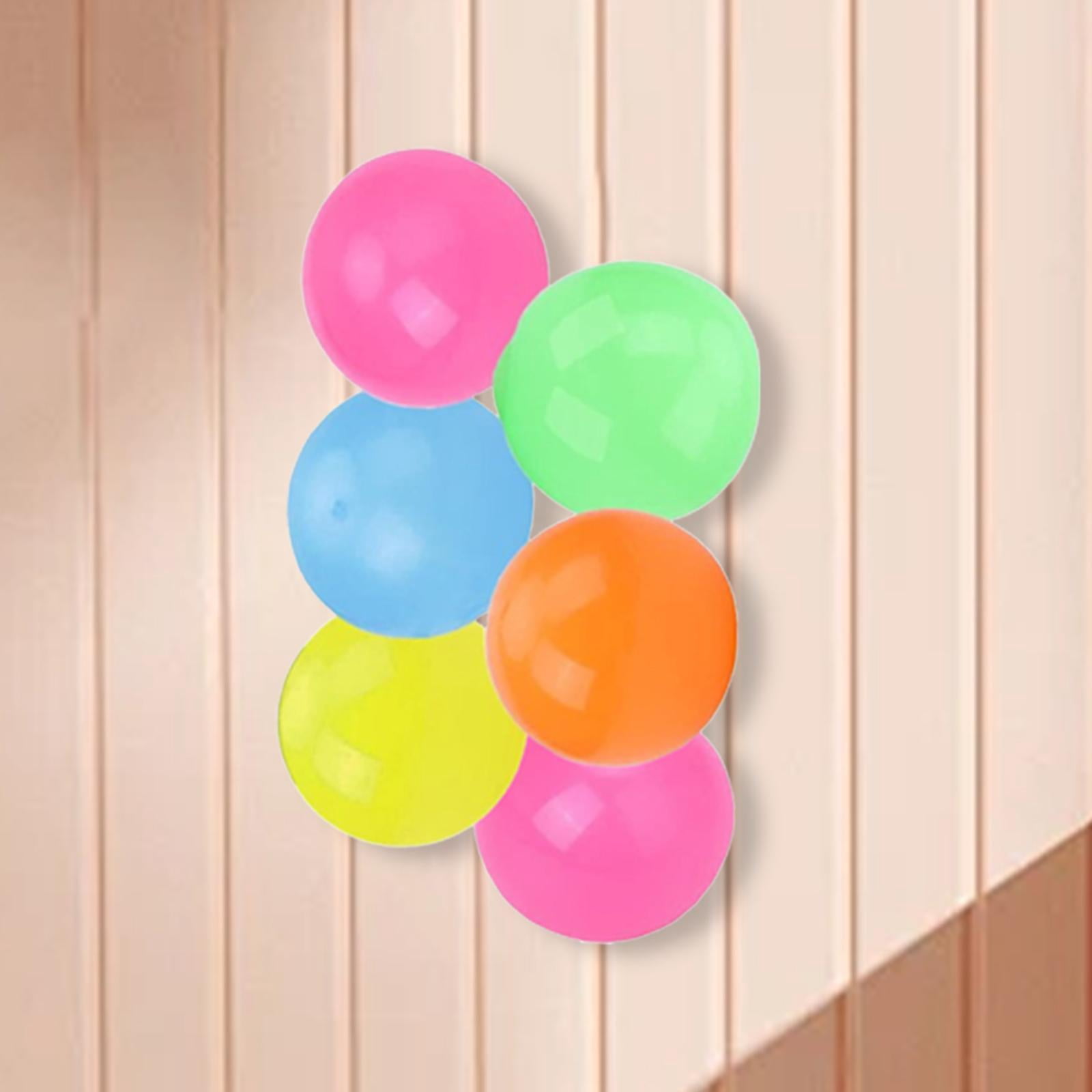 PETSOLA 6 Pieces Glow in The Dark Sticky Balls Stuff Toy Reusable Funny ...