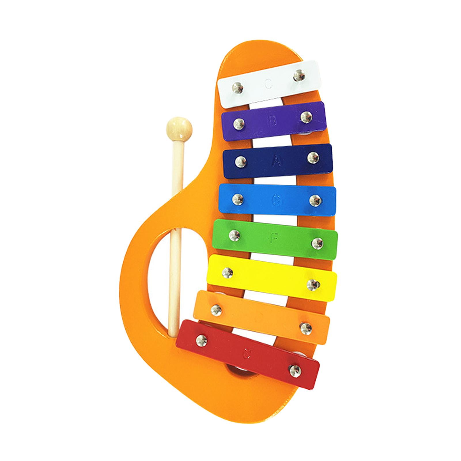 PETSOLA 8 Note Metal Xylophone Rainbow Wood Glockenspiel Musical ...