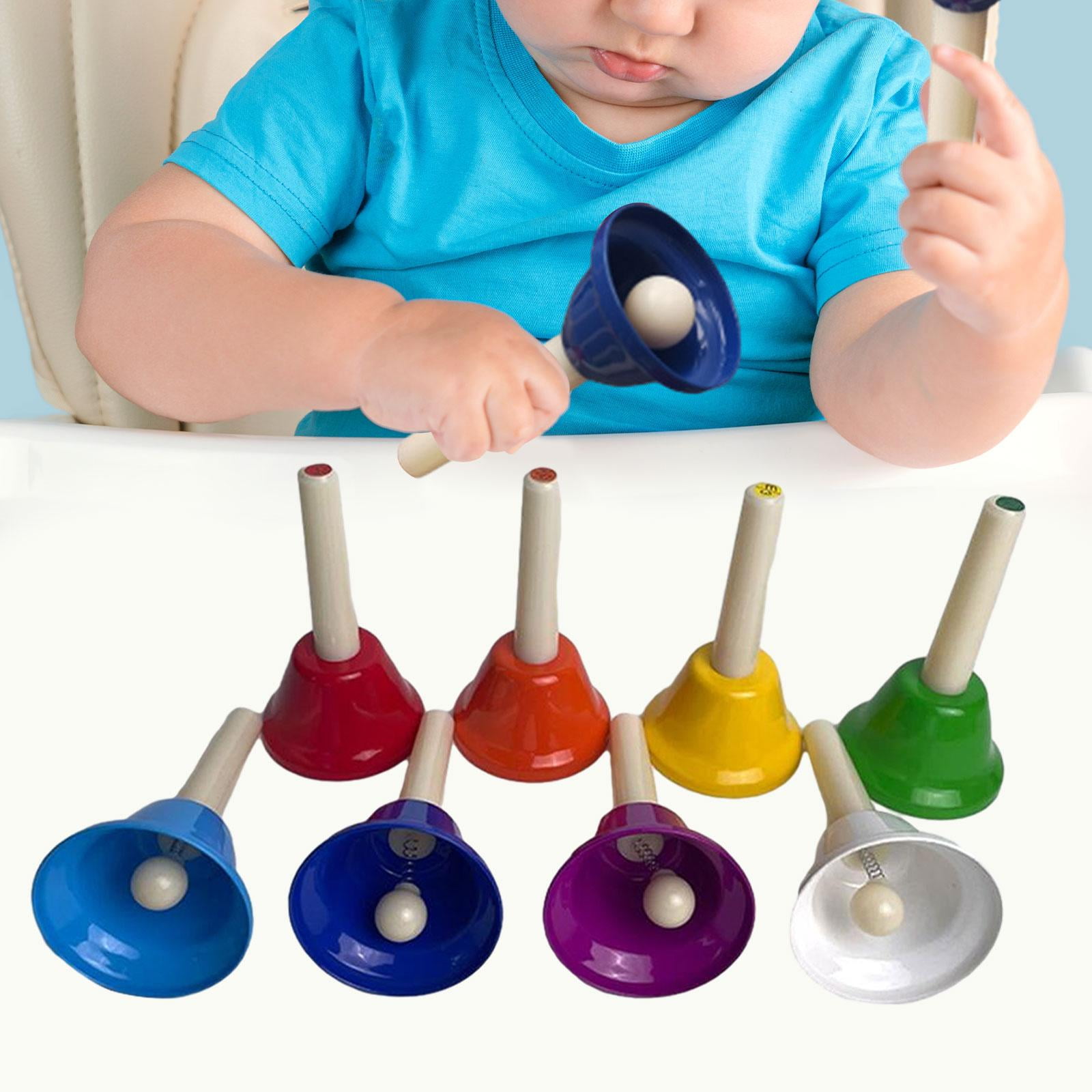 PETSOLA 8 Pieces Hand Bells Colorful Hand Percussion Bells Music Toys ...