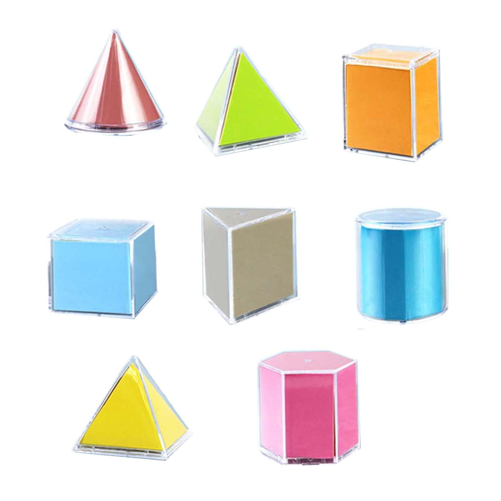 PETSOLA 8Pcs 3D Shape Geometric Learning Classroom Toy Math Toy 3D and ...
