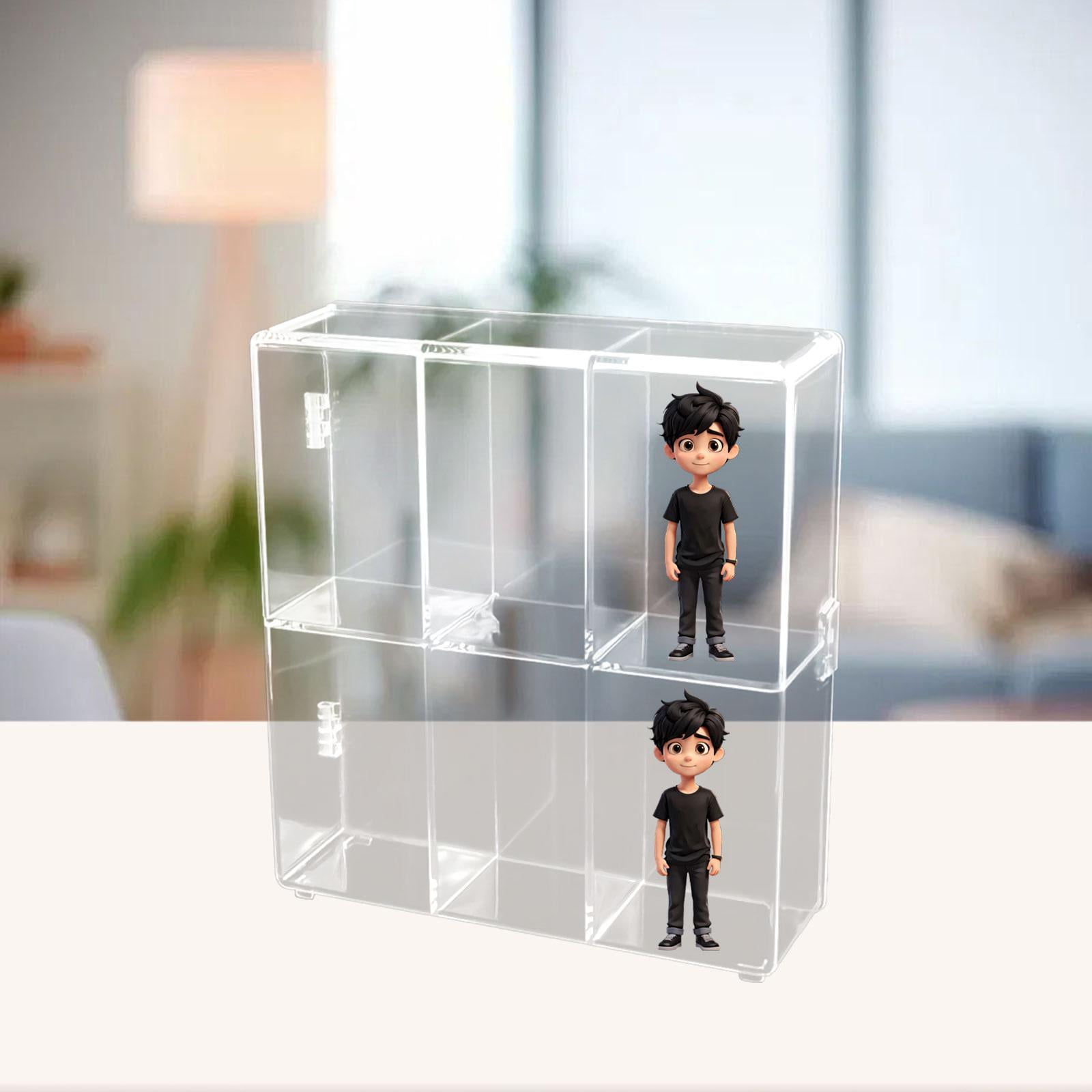 PETSOLA Action Figure Display Shelf Clear Display Case Clear Doll ...
