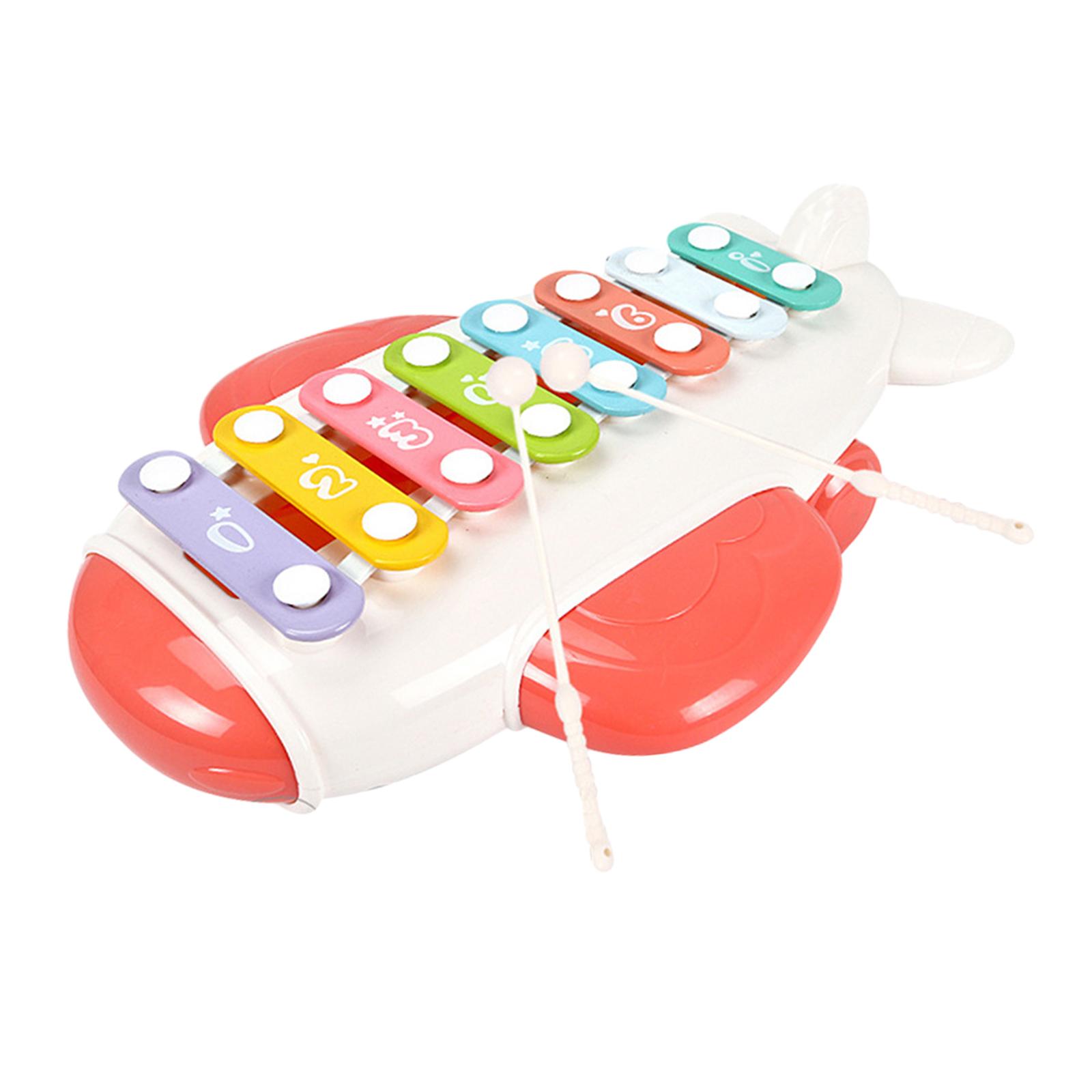 PETSOLA Airplane Xylophone 8 Notes Chromatic Glockenspiel Xylophone ...