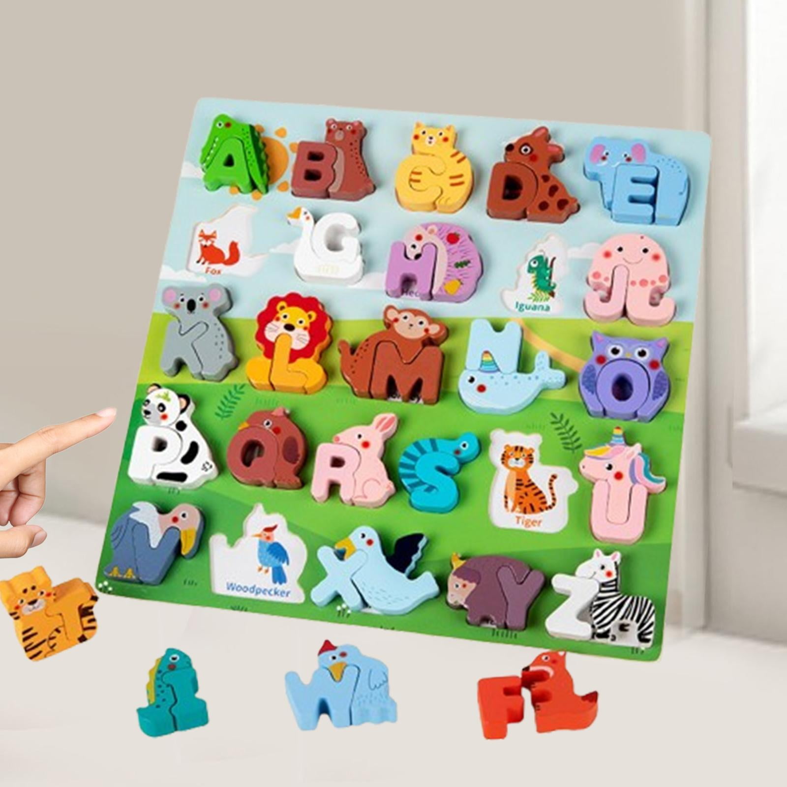 PETSOLA Alphabet Animal Puzzle Abc Letter Animals Puzzle, Montessori ...