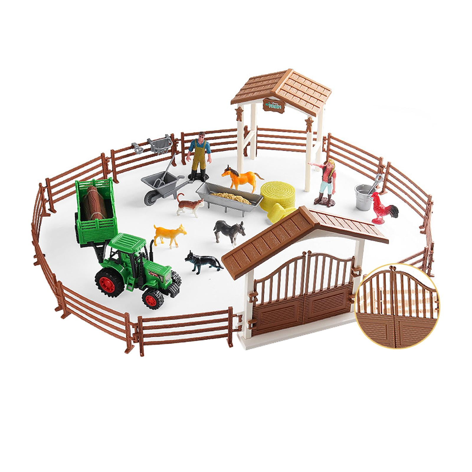 PETSOLA Barn Farm Animal Toy for Kids,Horse Stable Playset,Educational ...