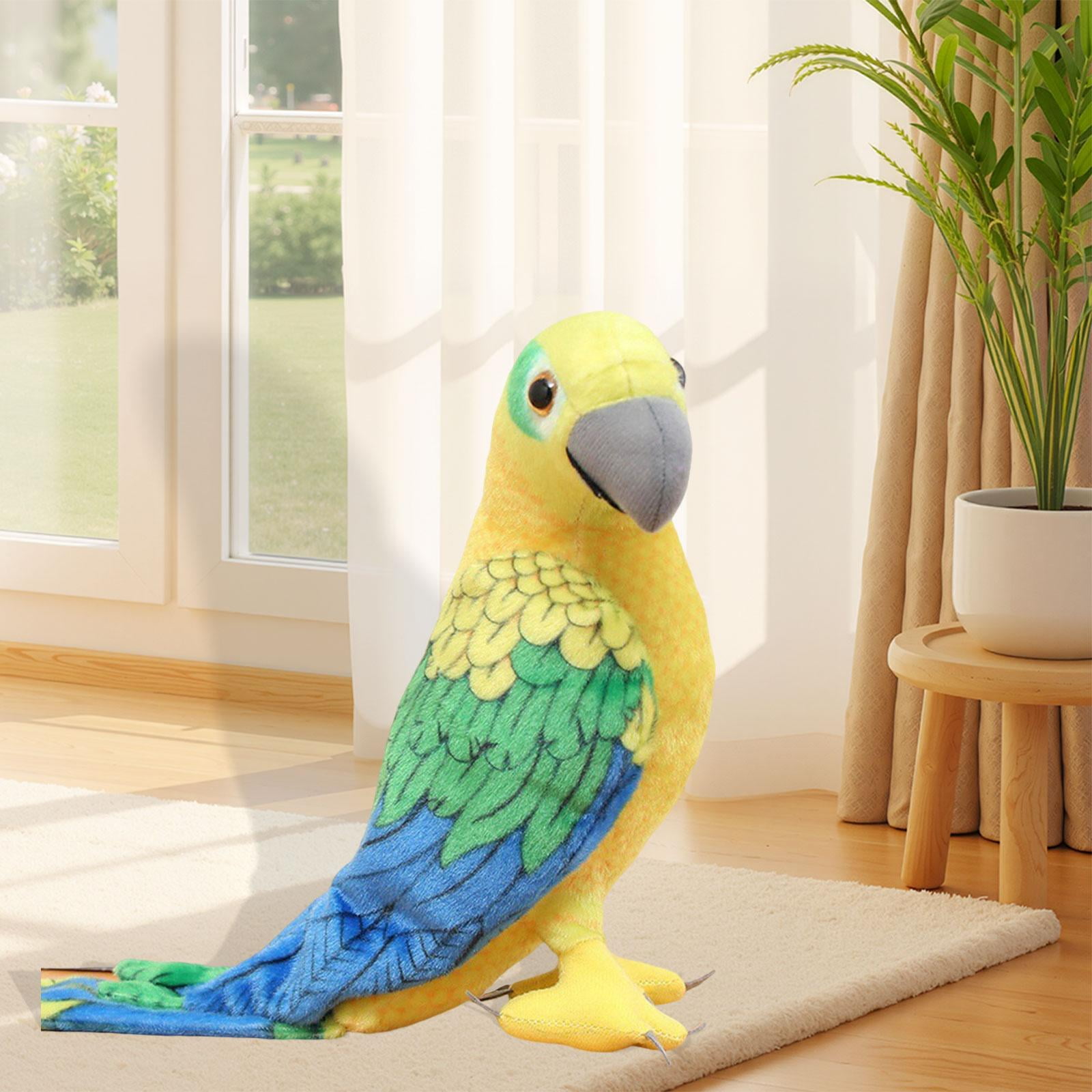 PETSOLA Budgerigar Plush Toy Stuffed Animal Toy Small Bird Macaw Plush Figure Decoration Living ...