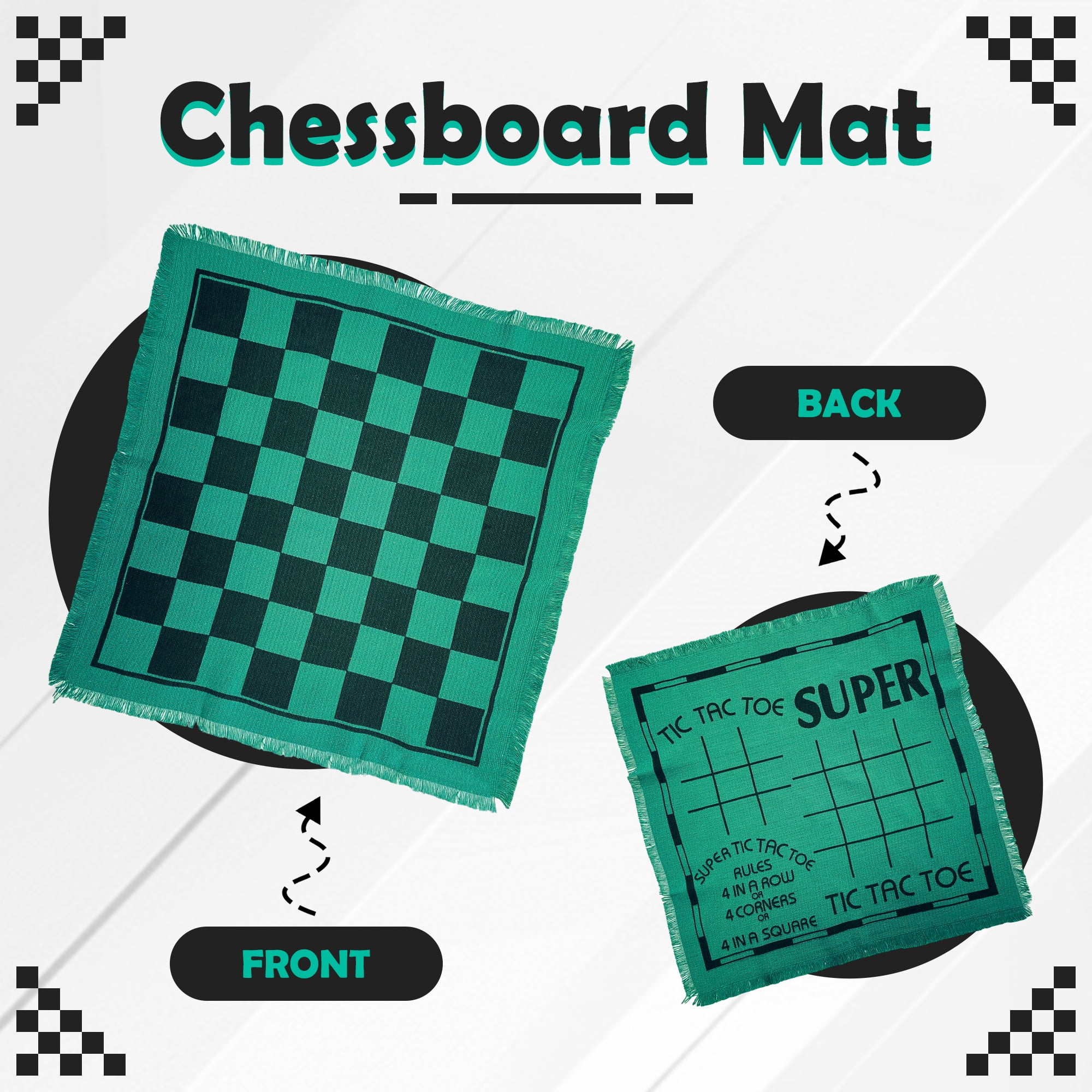 PETSOLA Checkers Board Game Set,Jumbo Tic TAC Toe Game,3 in 1 ...