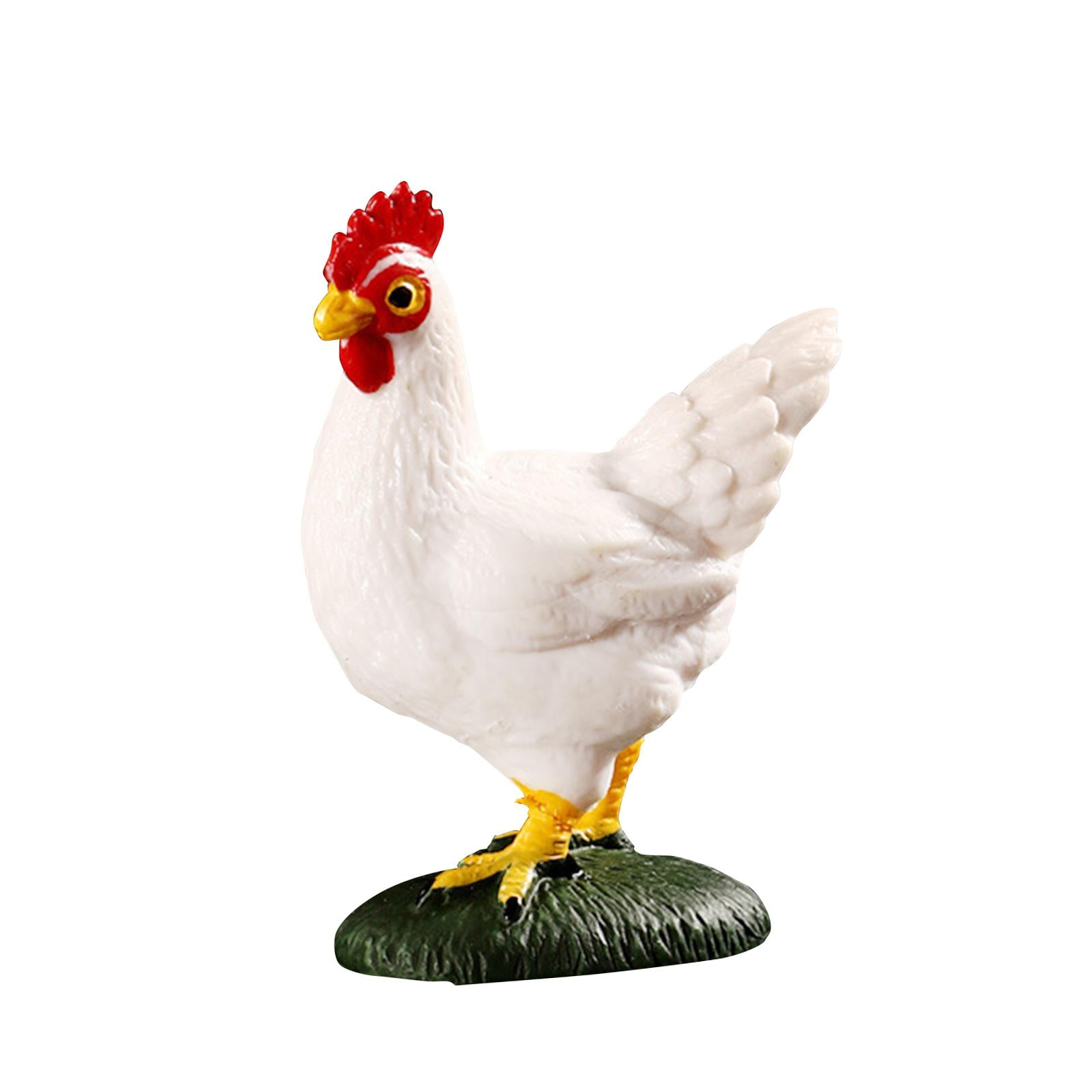 PETSOLA Chicken Figurine Toy Diorama Model, Simulation Handmade Farm ...