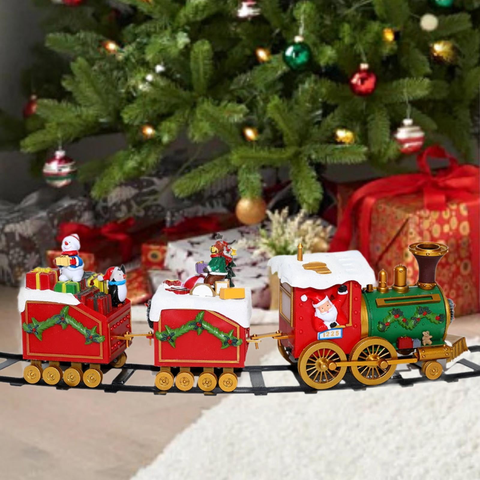 PETSOLA Christmas Train Set Christmas Train Toy Indoor Xmas,Gifts,with ...