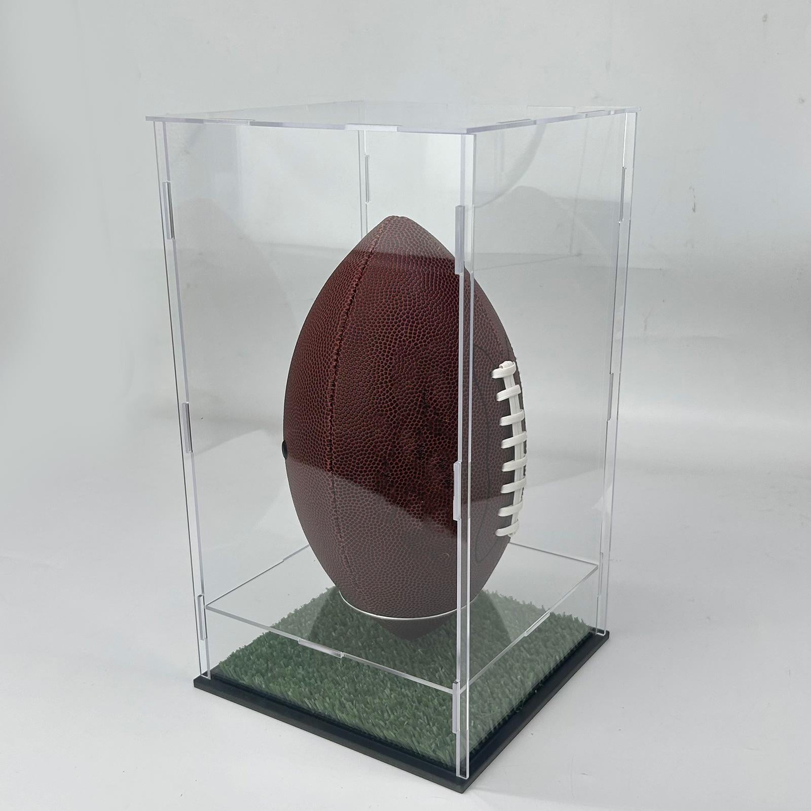 PETSOLA Clear Acrylic Football Display Case Football Storage Box Stand ...
