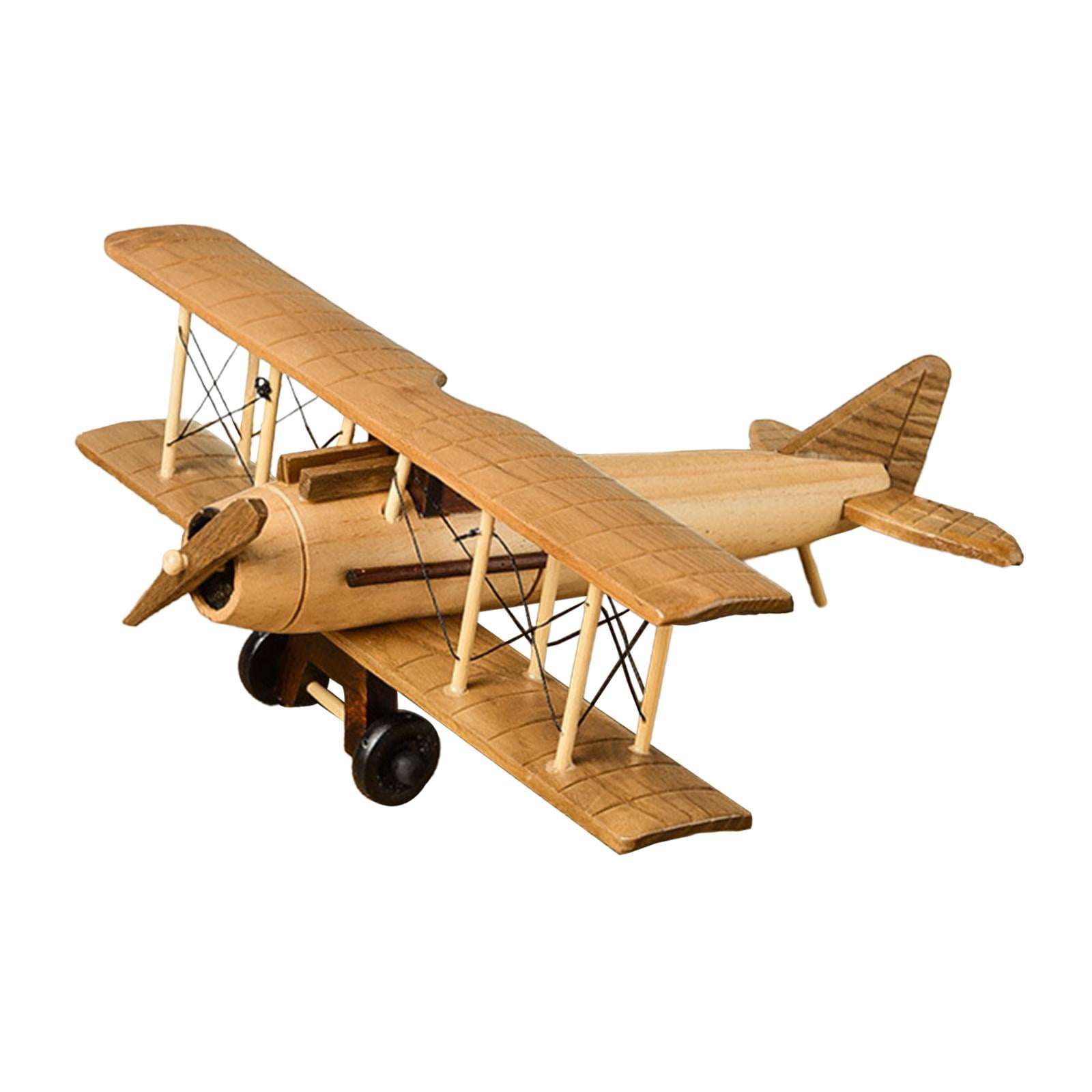 PETSOLA Collectible Plane Wooden Biplane Ornament Christmas Decorations ...
